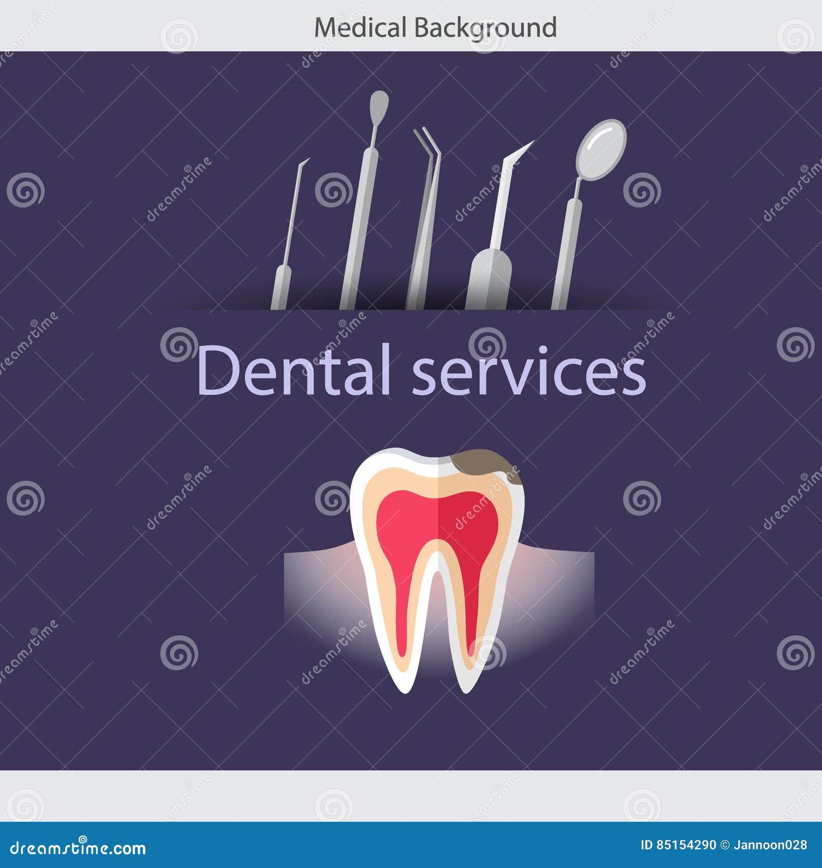 Medical Dental Background. Teeth, Dentist Tools and Instruments Stock ...