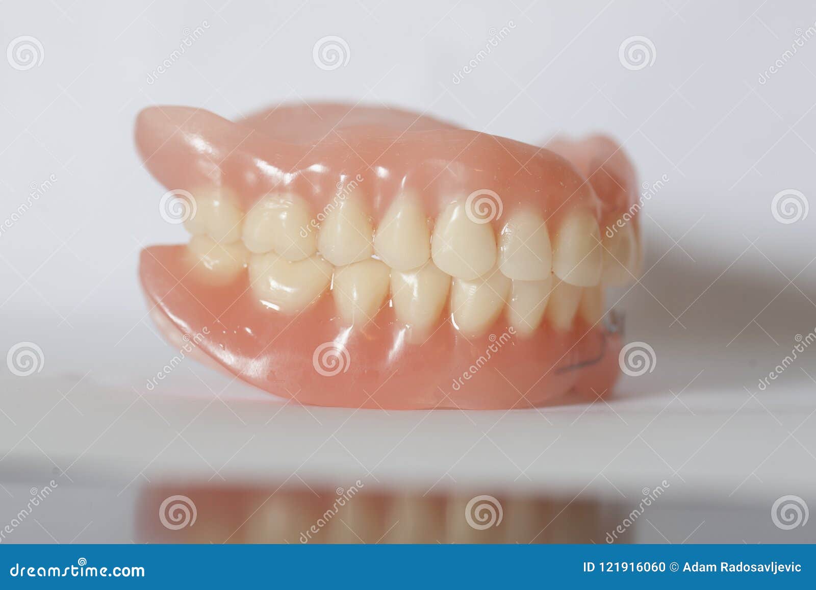 Medical Denture on White Table Stock Photo - Image of young, health ...