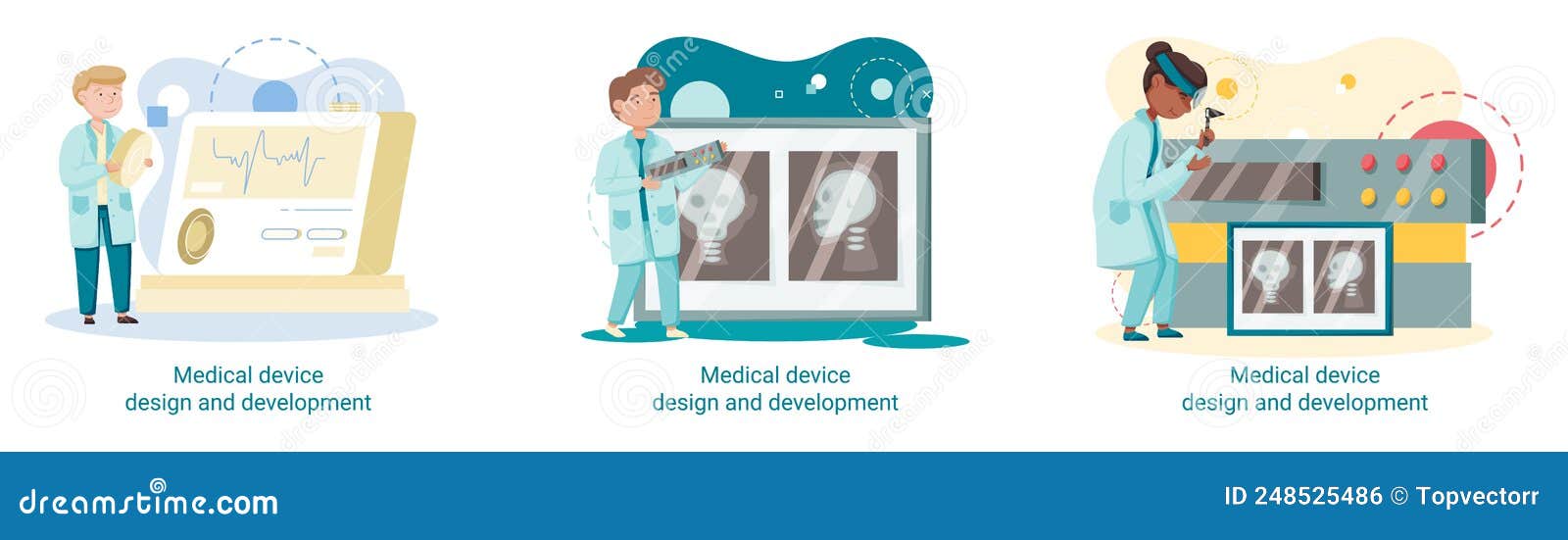 Medical Device Design and Development Banner with Scientist Develop ...