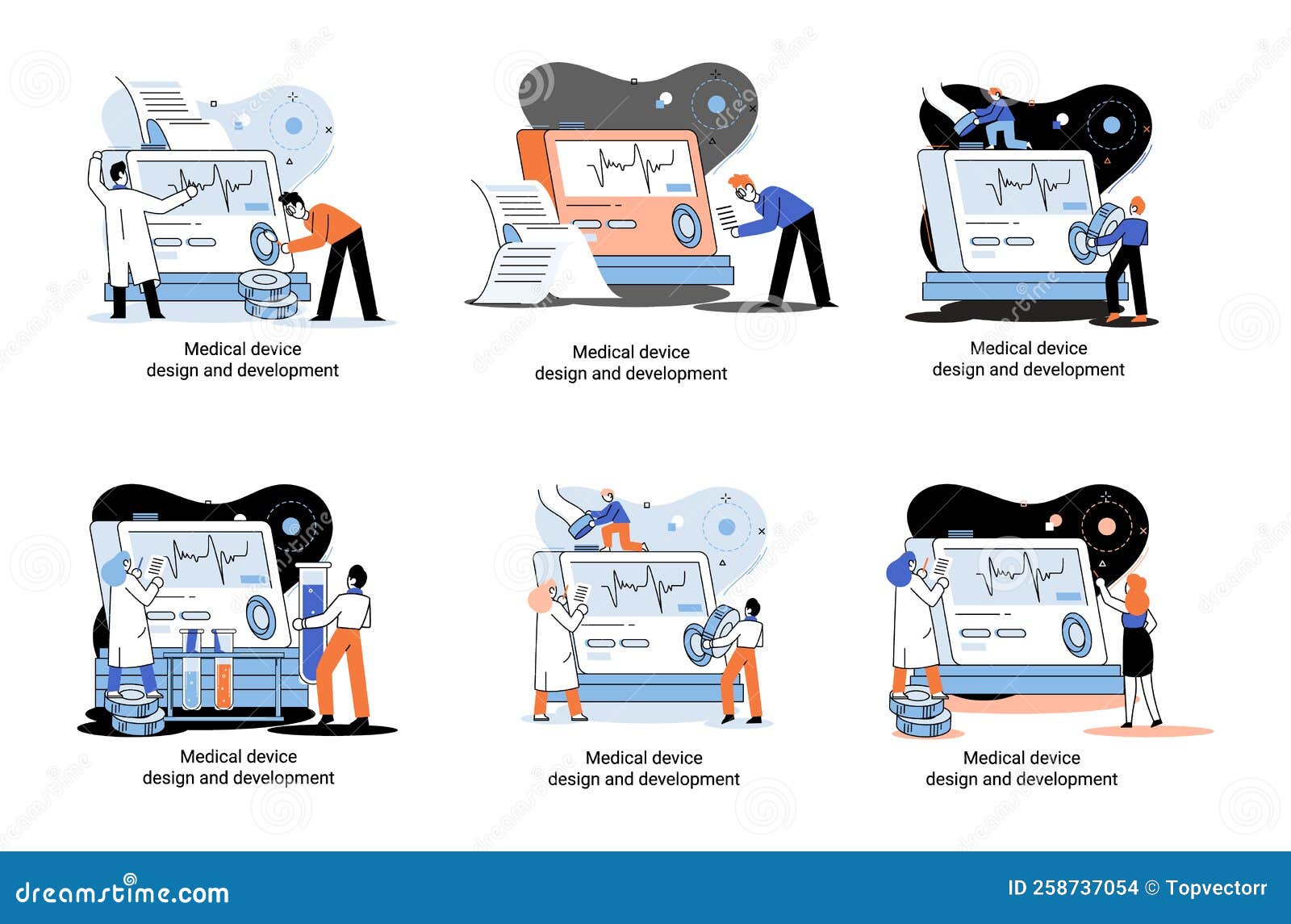 Medical Device Design and Development Banner with Scientist Develop ...