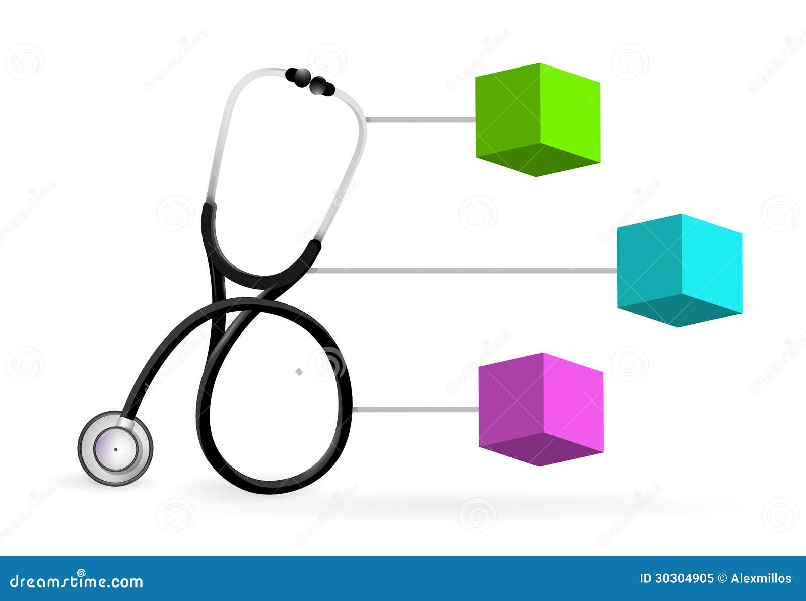 Medical Diagram with a Stethoscope Stock Illustration - Illustration of ...