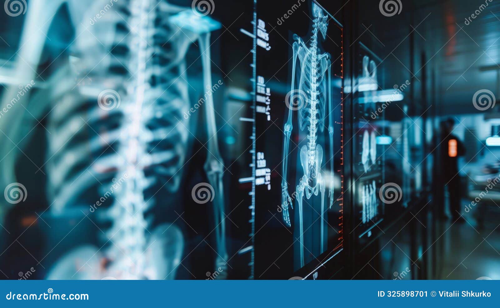 Medical Display of Human Skeletons Using X-ray Imaging, Showcasing ...