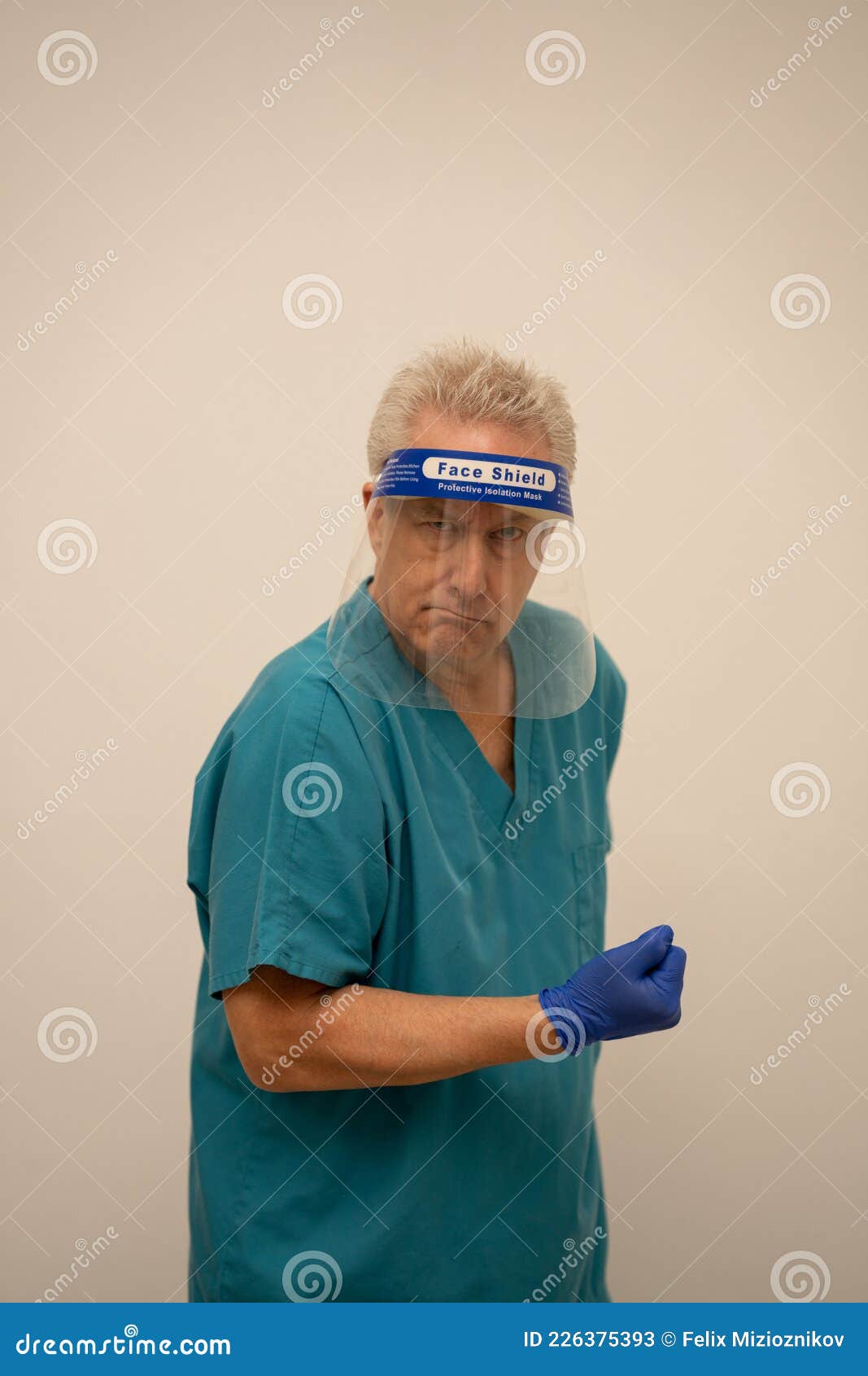 Medical Doctor Flexing His Arm Muscles Stock Image - Image of doctor ...