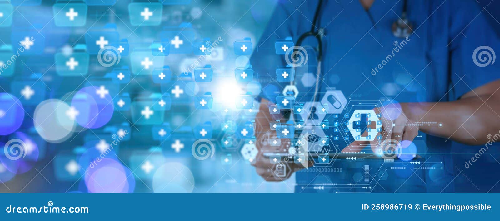 Medical Doctor Hand Holding Digital Tablet Chatbot Conversation App ...