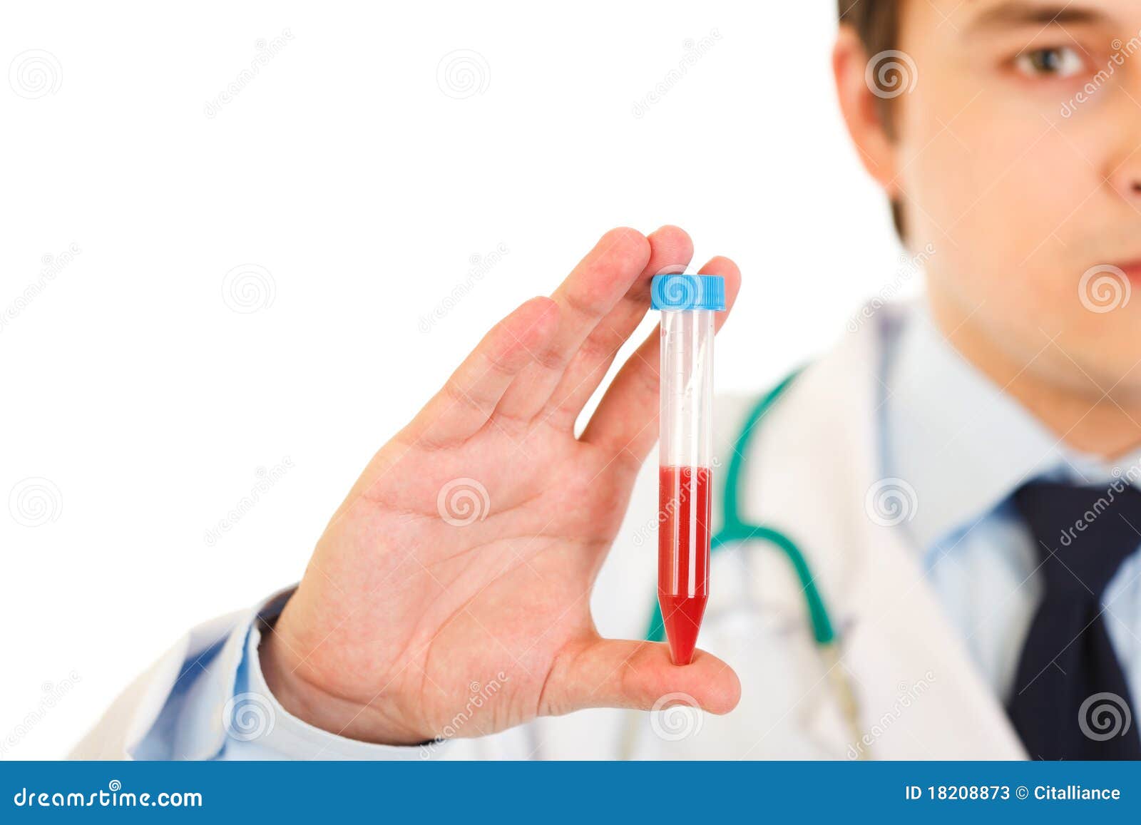 Medical Doctor Holding Blood Sample in Hand. Stock Image - Image of ...
