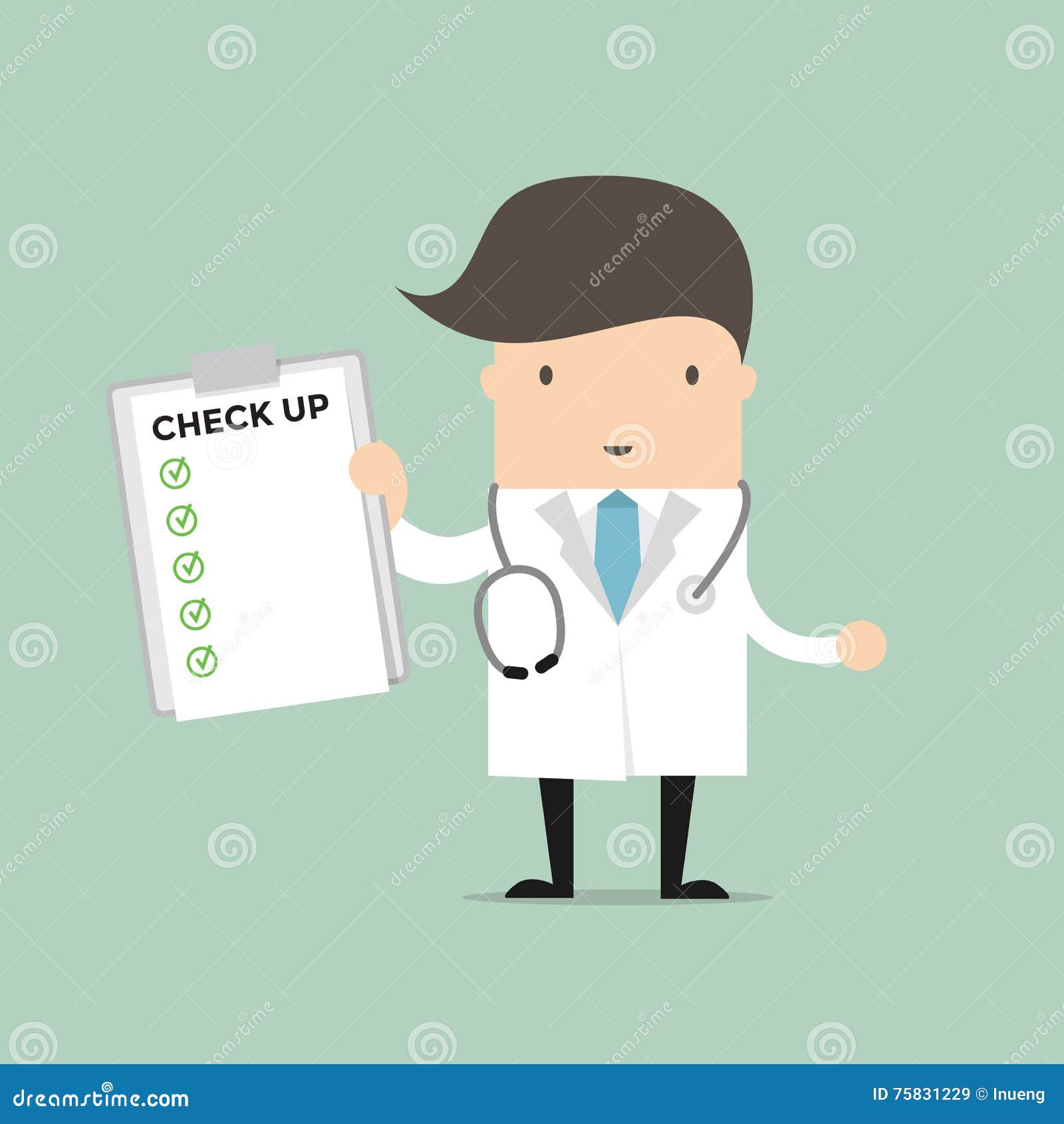Medical Doctor Holding Check Up Report Document. Stock Vector ...