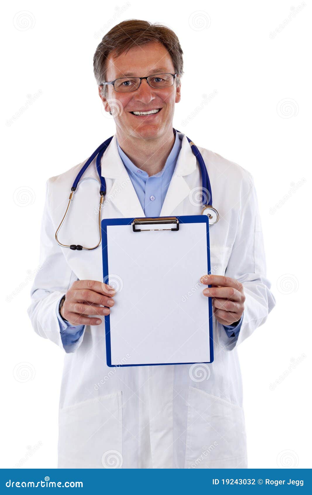 Medical Doctor Holding Clipboard With Empty Paper Stock Photography ...