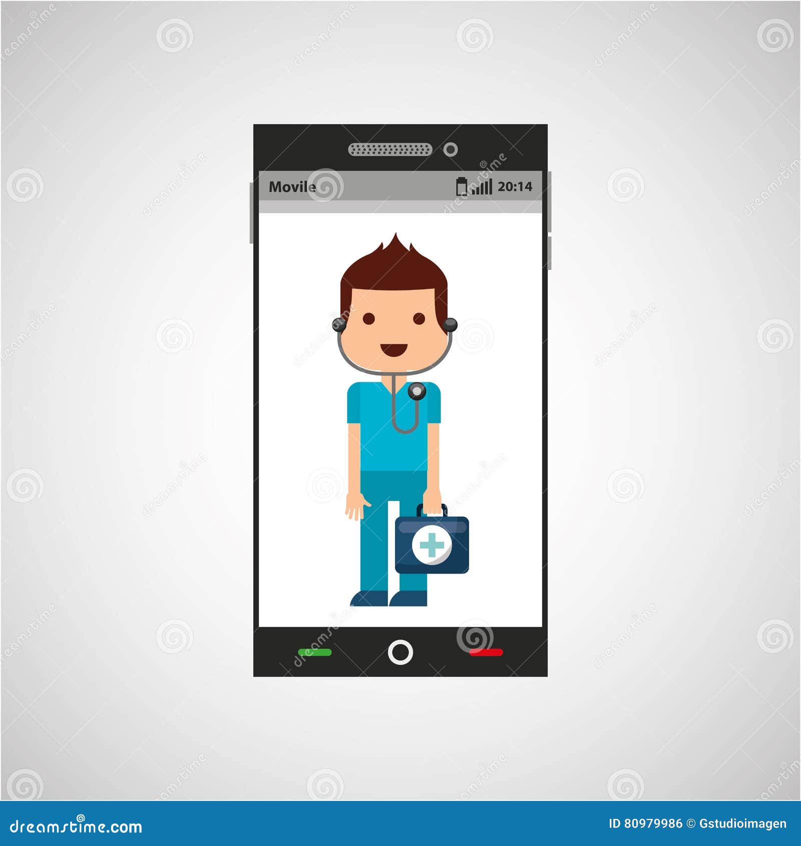 Medical Doctor Mobile Phone App Stock Vector - Illustration of medical ...