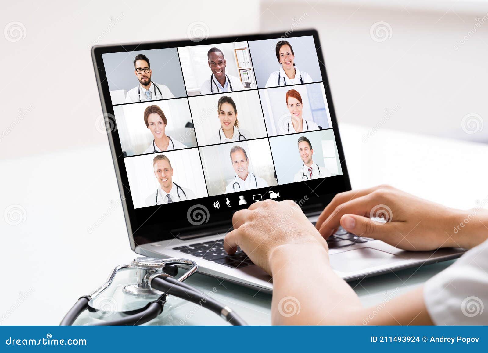 Medical Doctor in Online Elearning Video Conference Stock Photo - Image ...