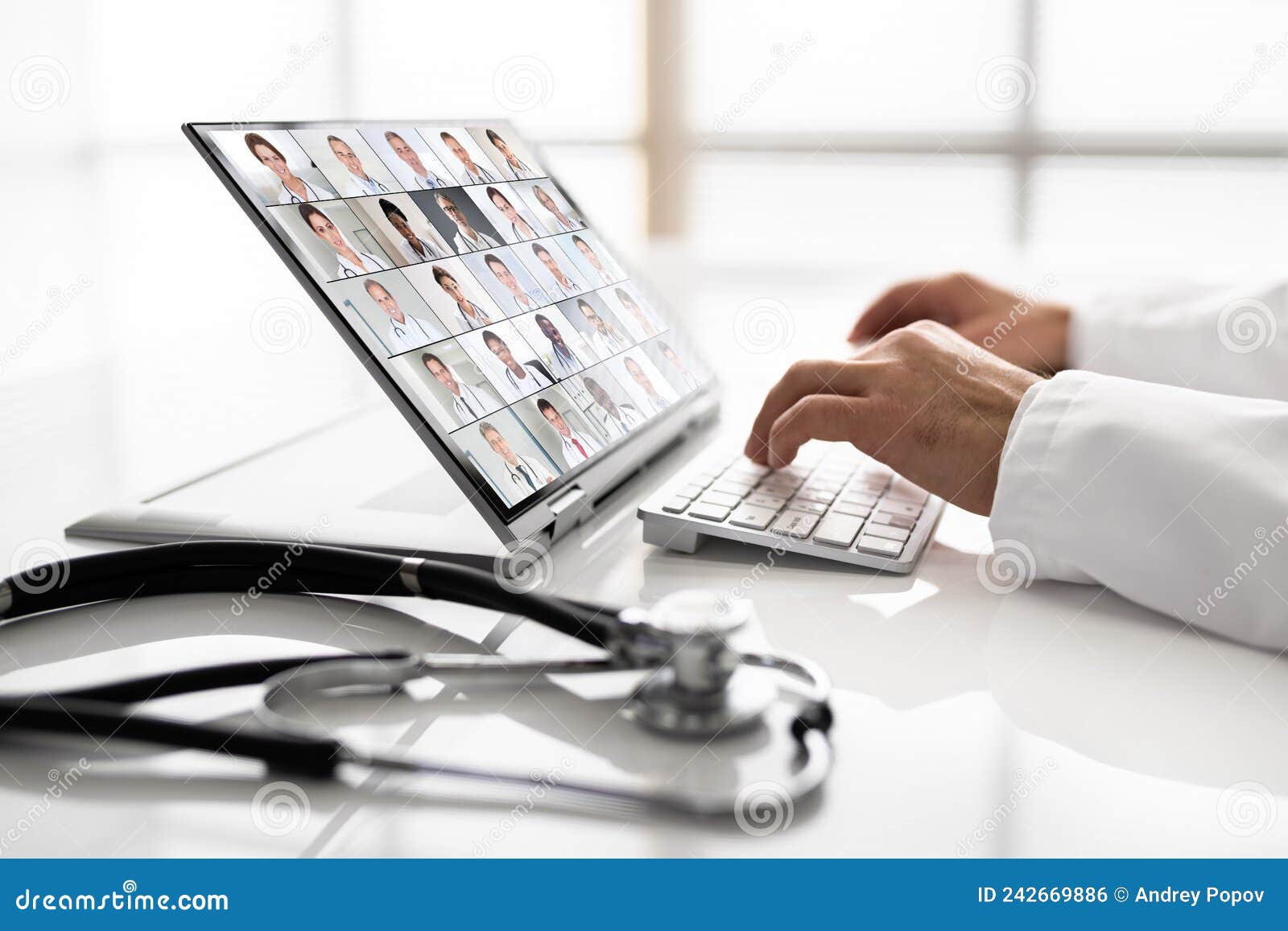 Medical Doctor Online Elearning Video Conference Stock Photo - Image of ...