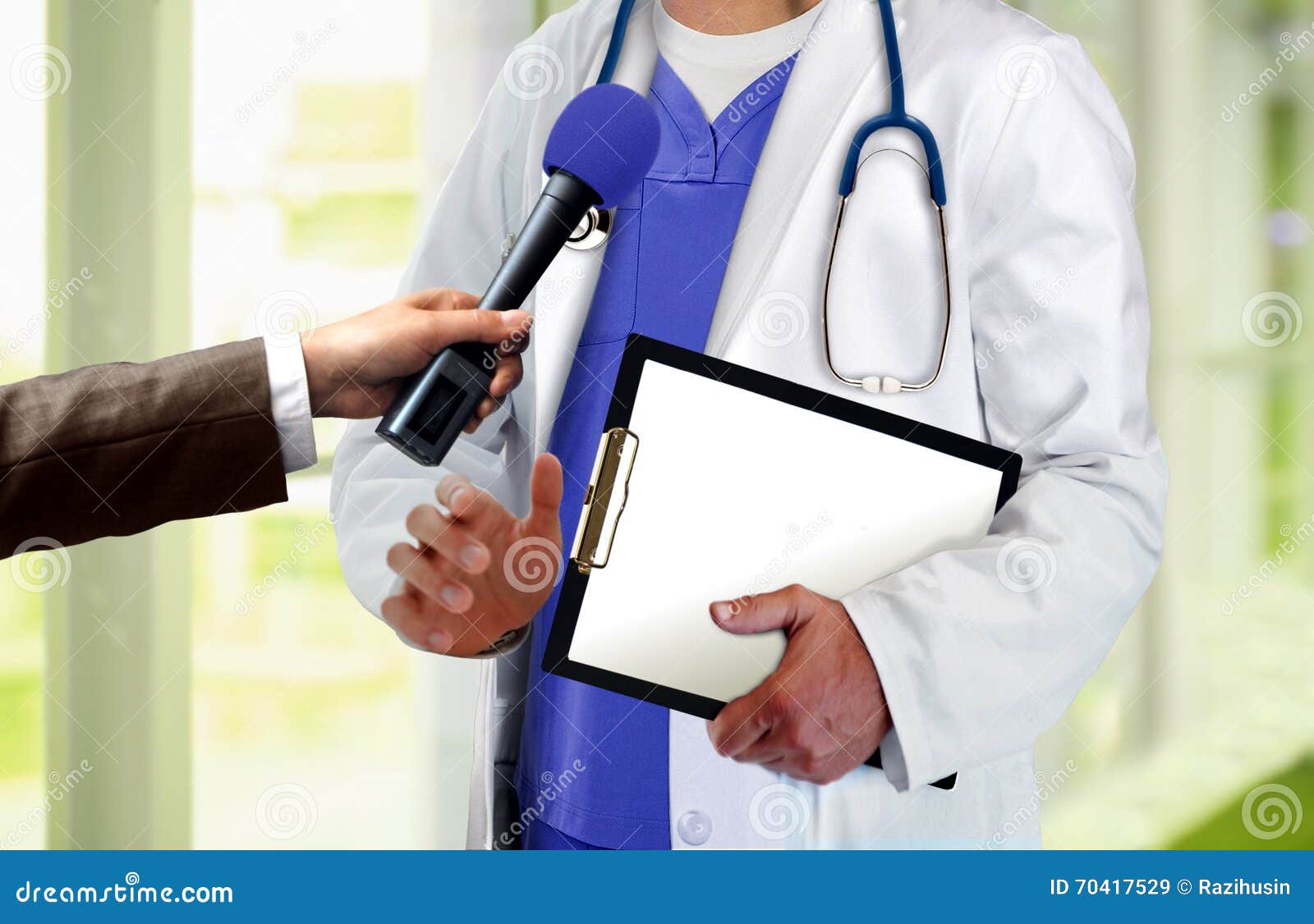 Medical Doctor Press Interview Stock Image - Image of physician ...
