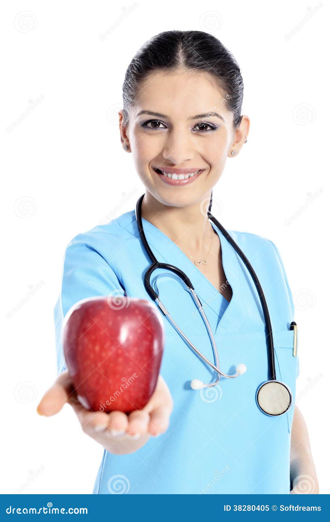 Medical Doctor Showing Apple Stock Image - Image of doctor, lifestyle ...