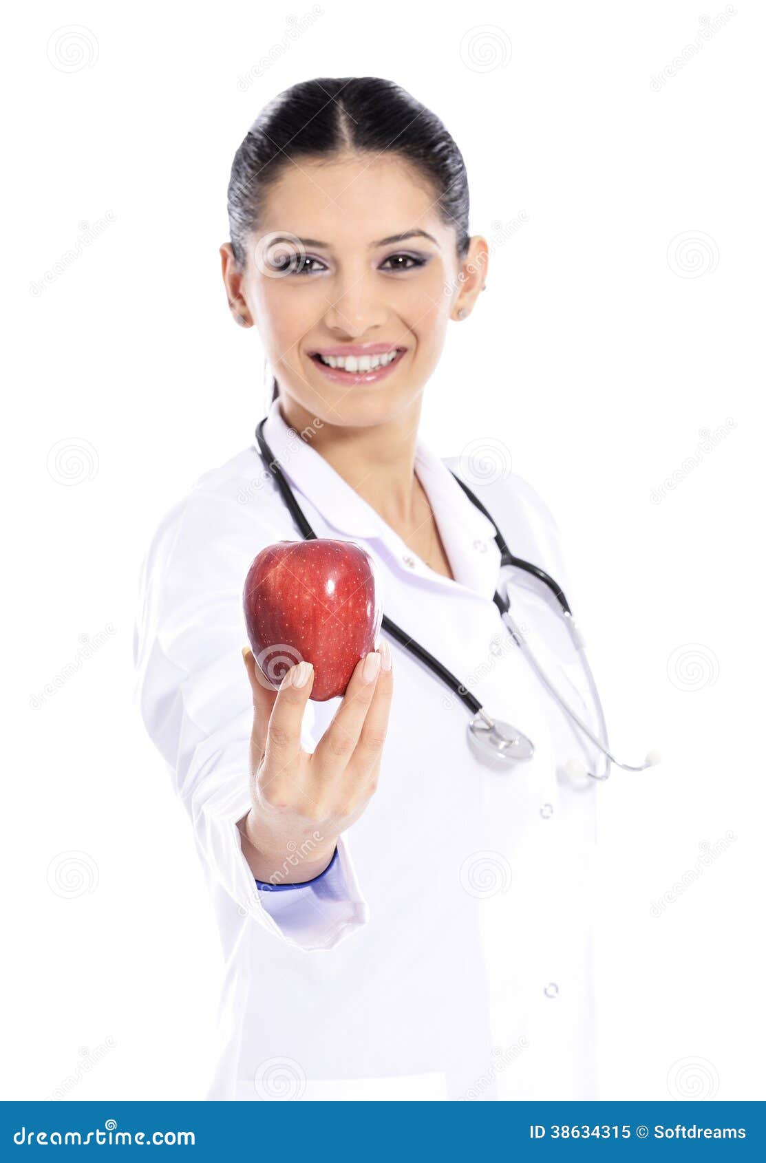 Medical Doctor Showing Apple Stock Image - Image of dieting, hand: 38634315