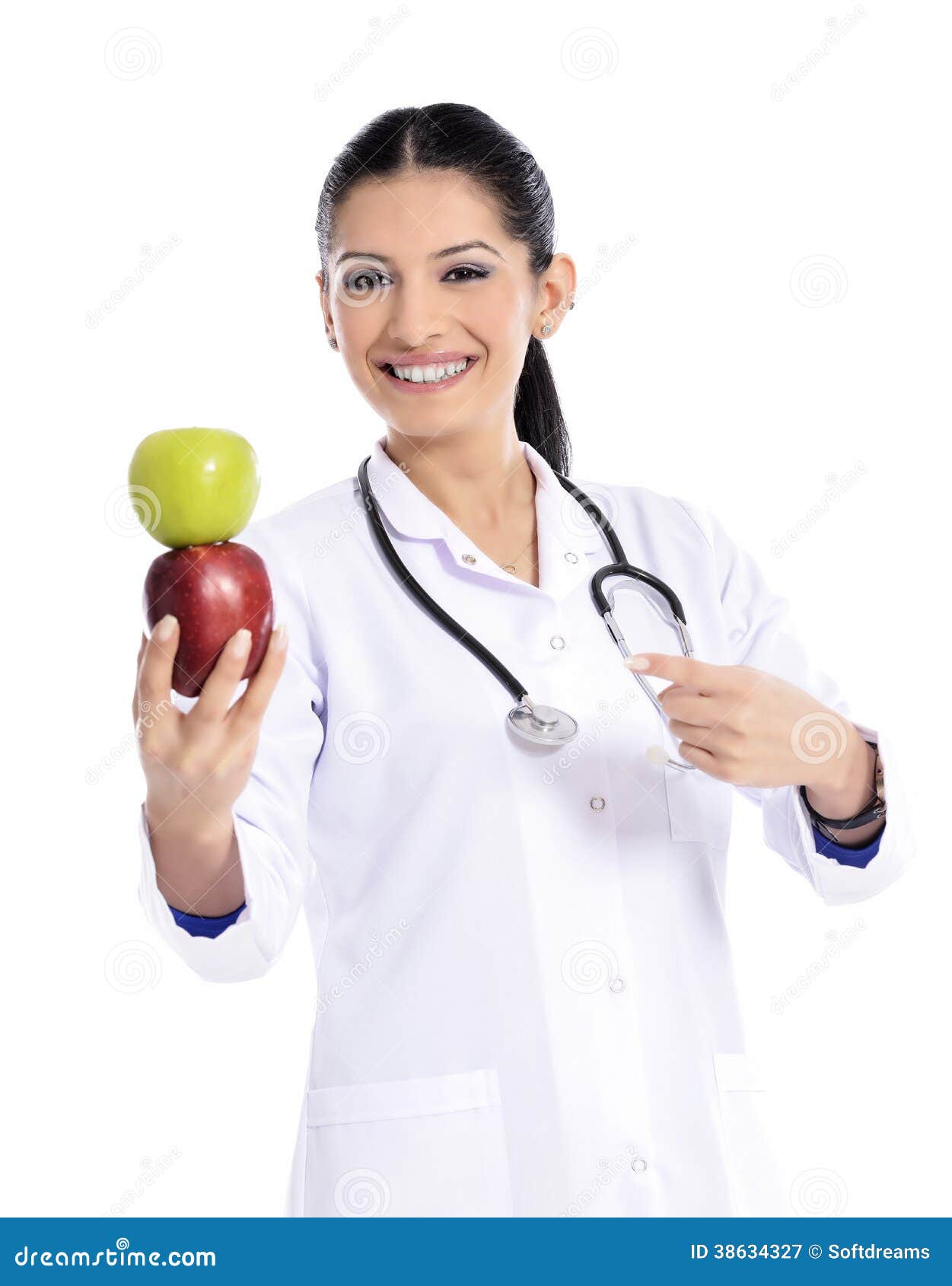 Medical Doctor Showing Apple Stock Image - Image of giving, isolated ...