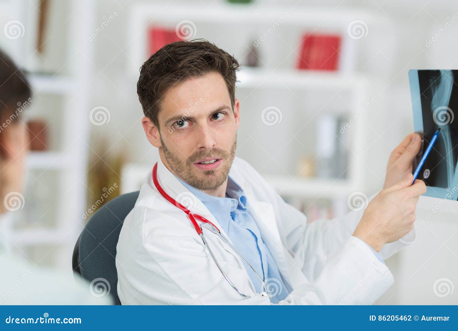 Medical Doctor Stand with X-ray Image Stock Photo - Image of pharmacist ...