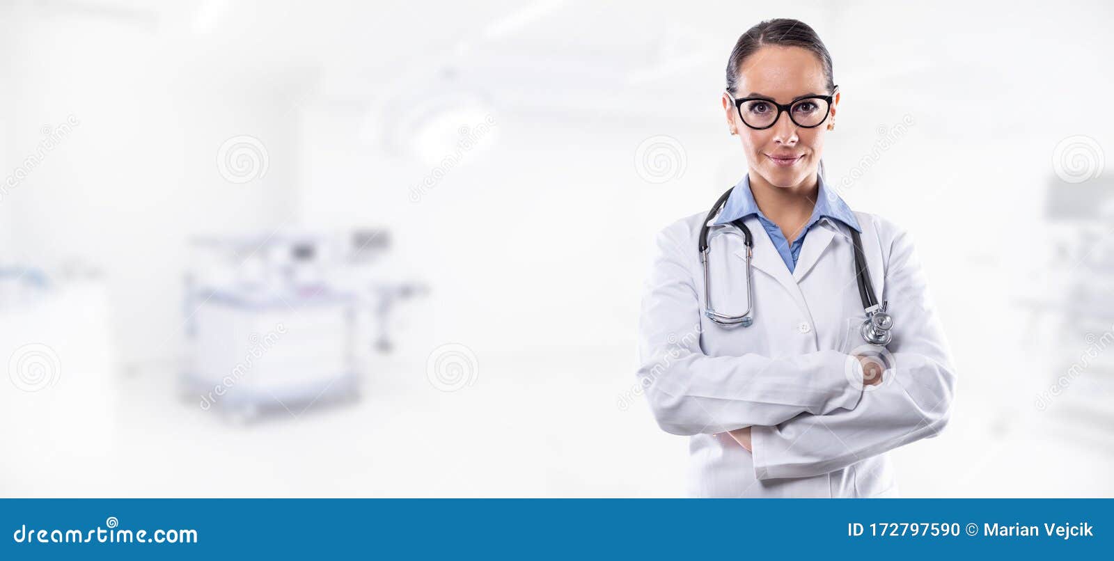 Medical Doctor Standing in Front of Surgery Room Stock Photo - Image of ...