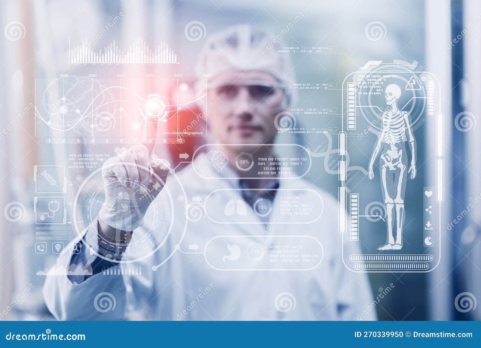 Medical Doctor Using Advance Technology Big Data Visual Display ...