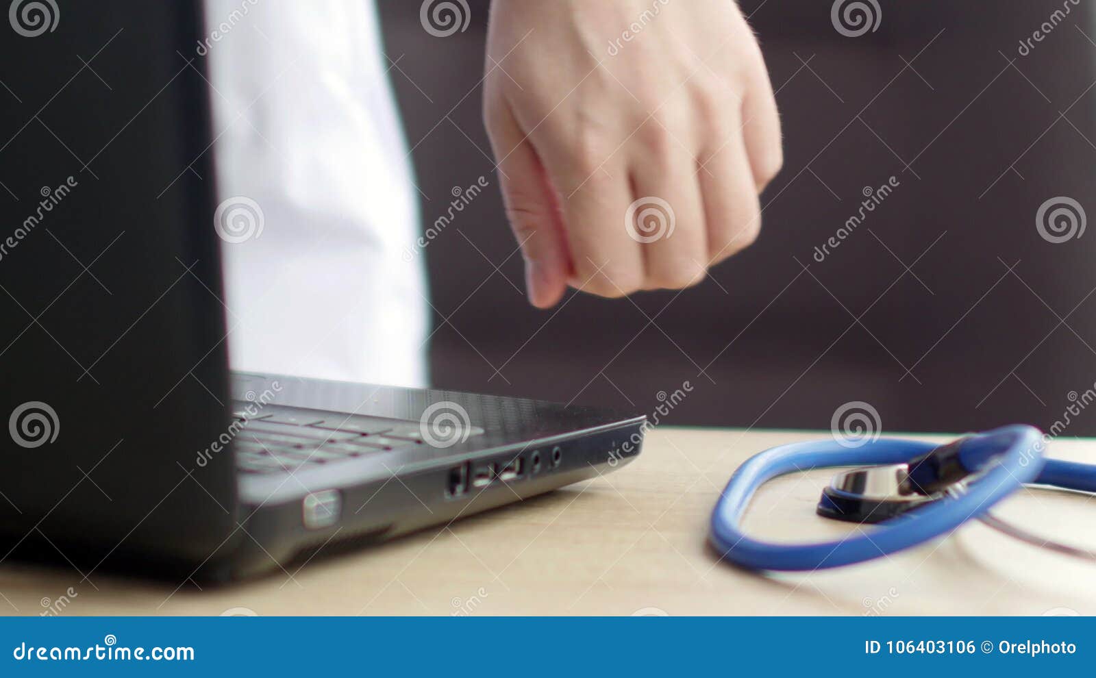 Medical Doctor Using His Laptop at Work Stock Footage - Video of ...