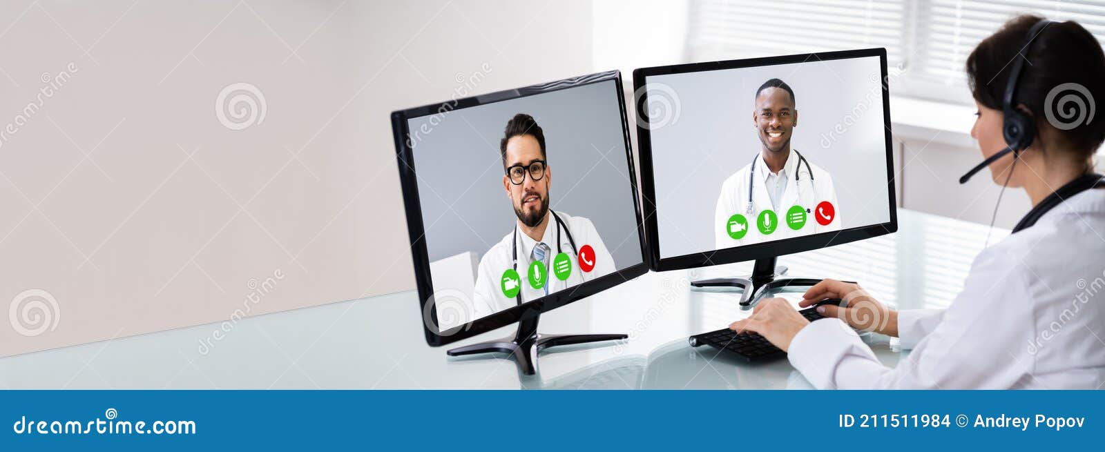 Medical Doctor Using Online Elearning Video Conference Stock Photo ...