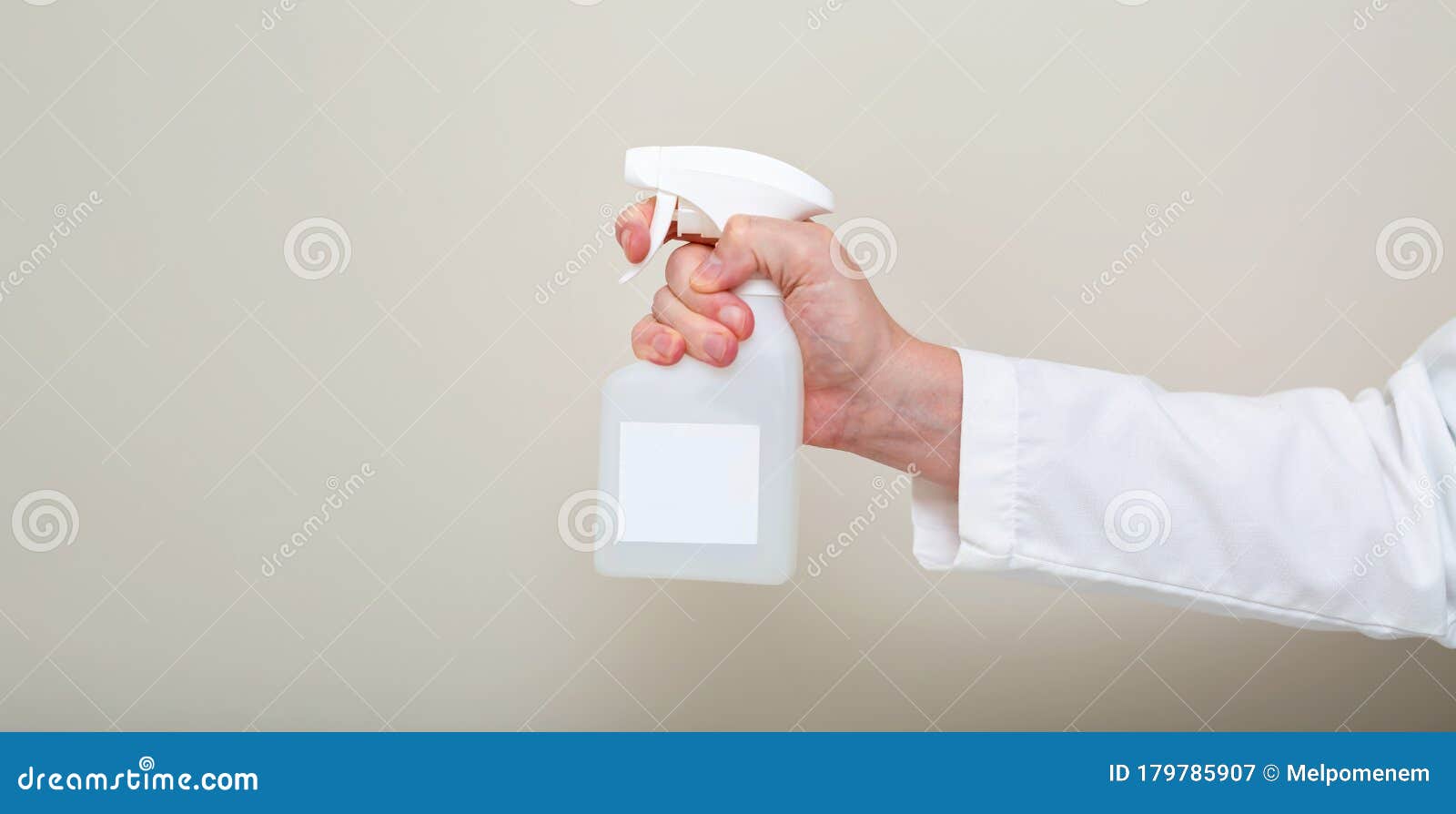 Medical Doctor Using a Spray Cleaner Stock Image - Image of clinic ...