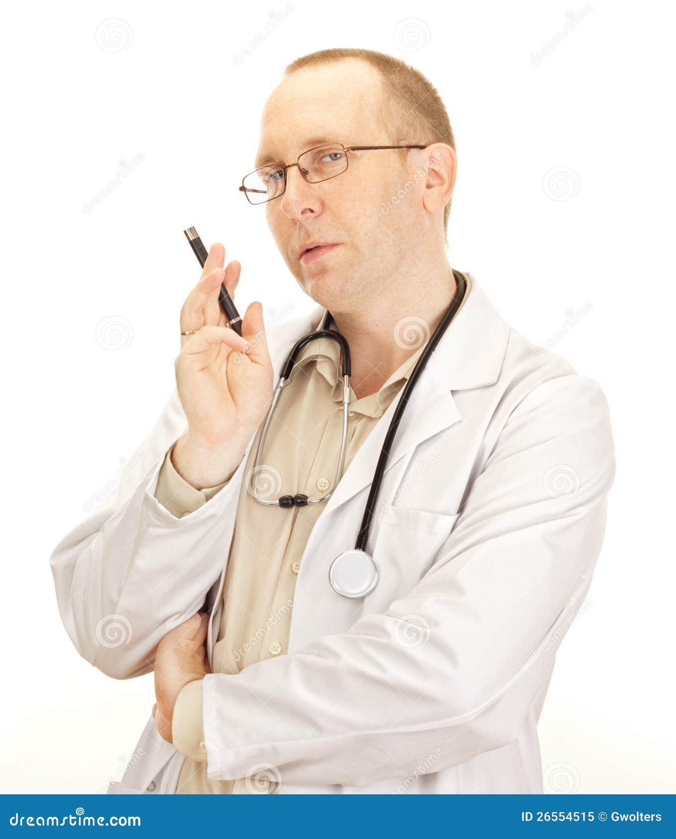 Medical Doctor Waiting for the Next Patient Stock Image - Image of ...