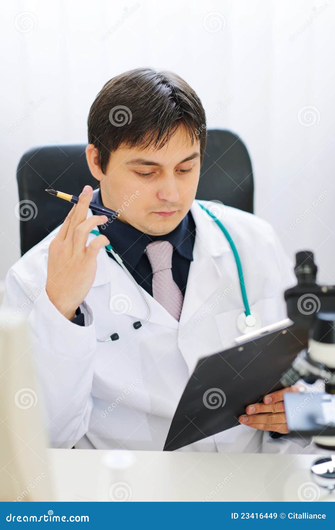 Medical Doctor Working at Office Stock Image - Image of medicare ...