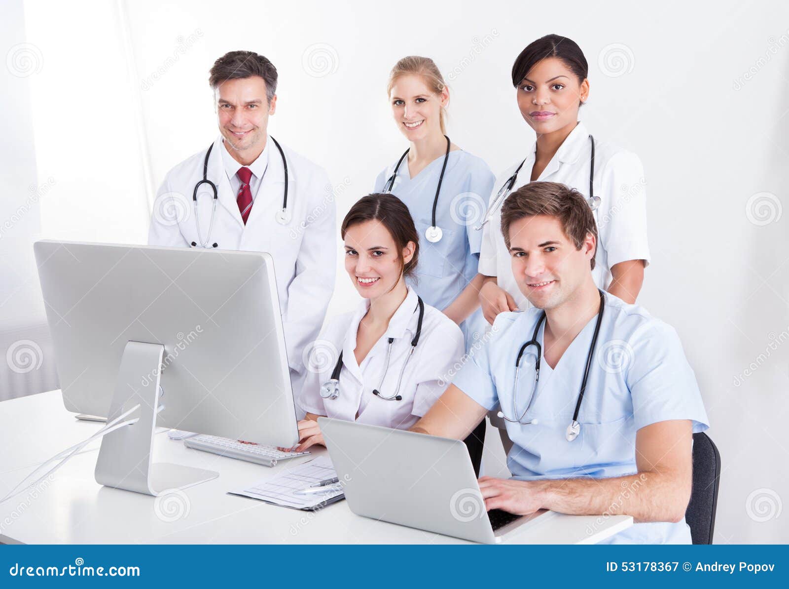 Medical Doctors Group at Hospital Stock Image - Image of clinical ...