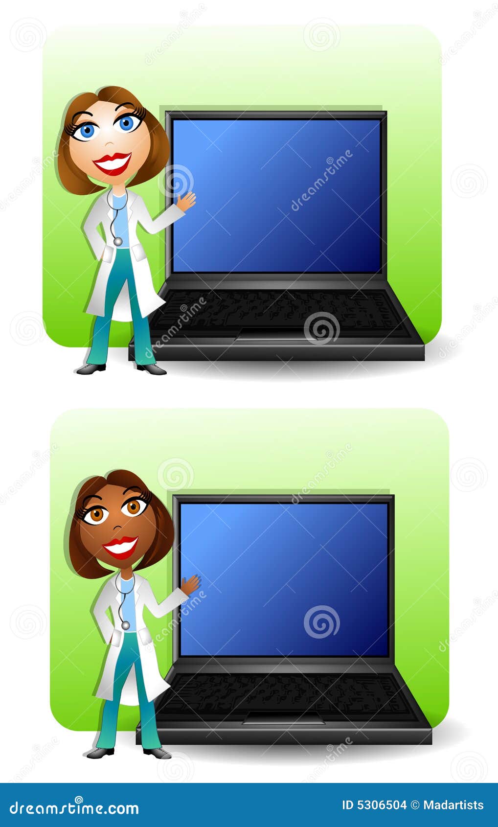 Medical Doctors with Laptops Stock Illustration - Illustration of ...