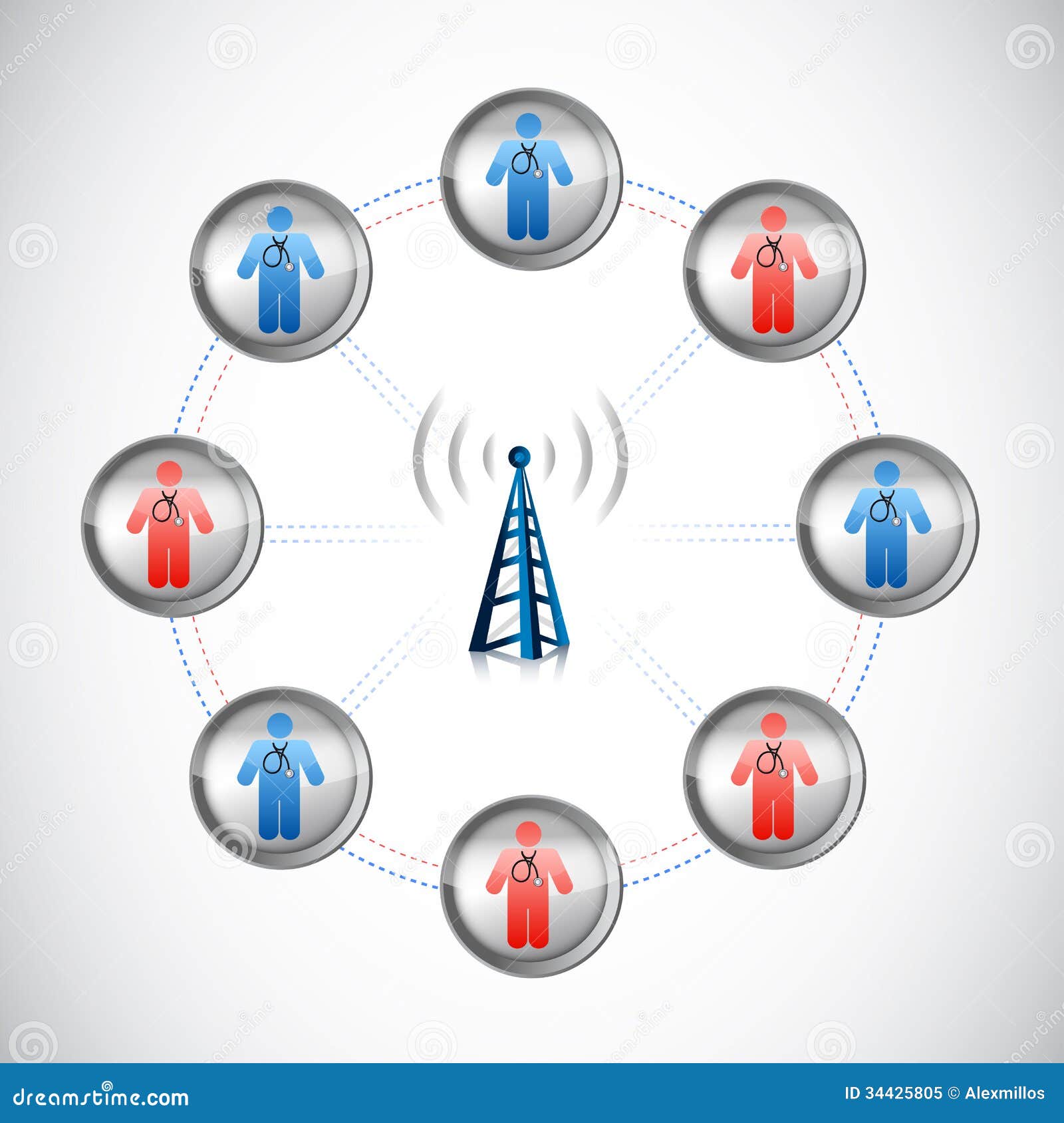 Medical Doctors Network Connected Stock Illustration - Illustration of ...