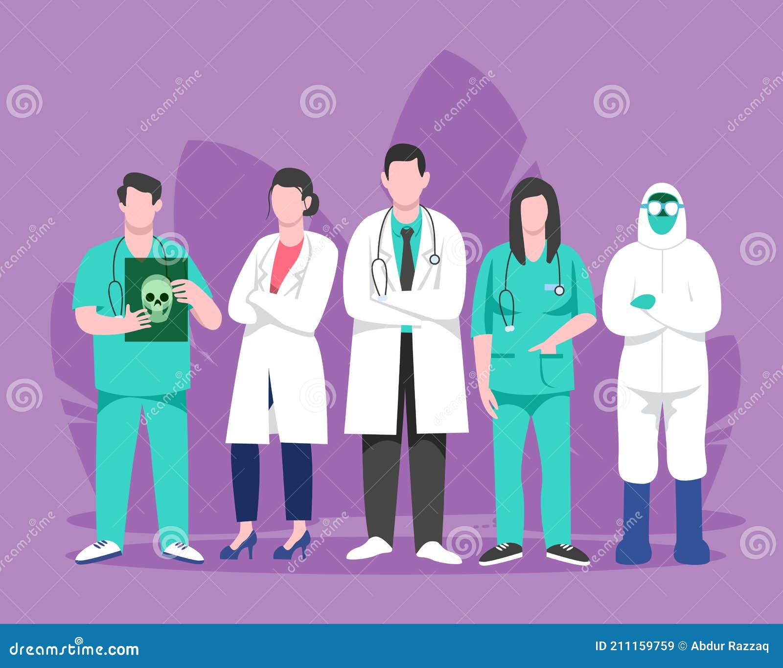 Medical Doctors Standing Together Illustration Concept Vector Stock ...