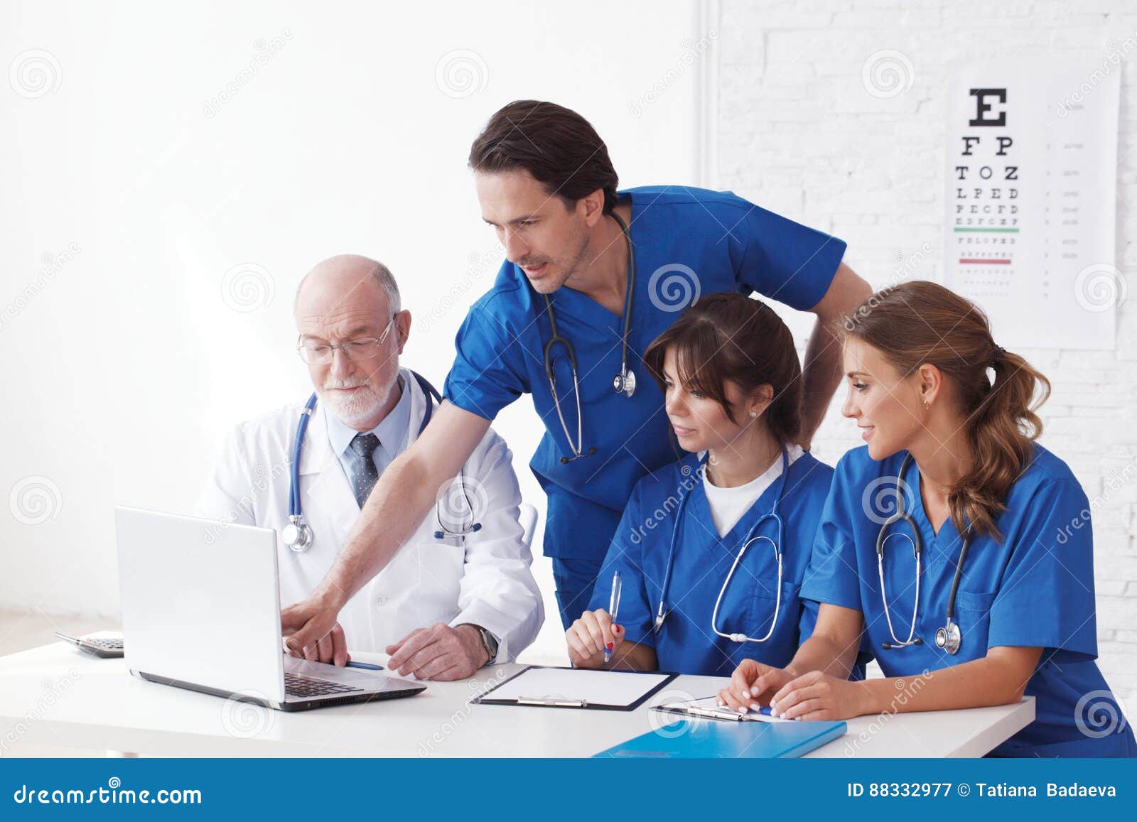 Medical Doctors Team Using Computer Stock Image - Image of worker ...