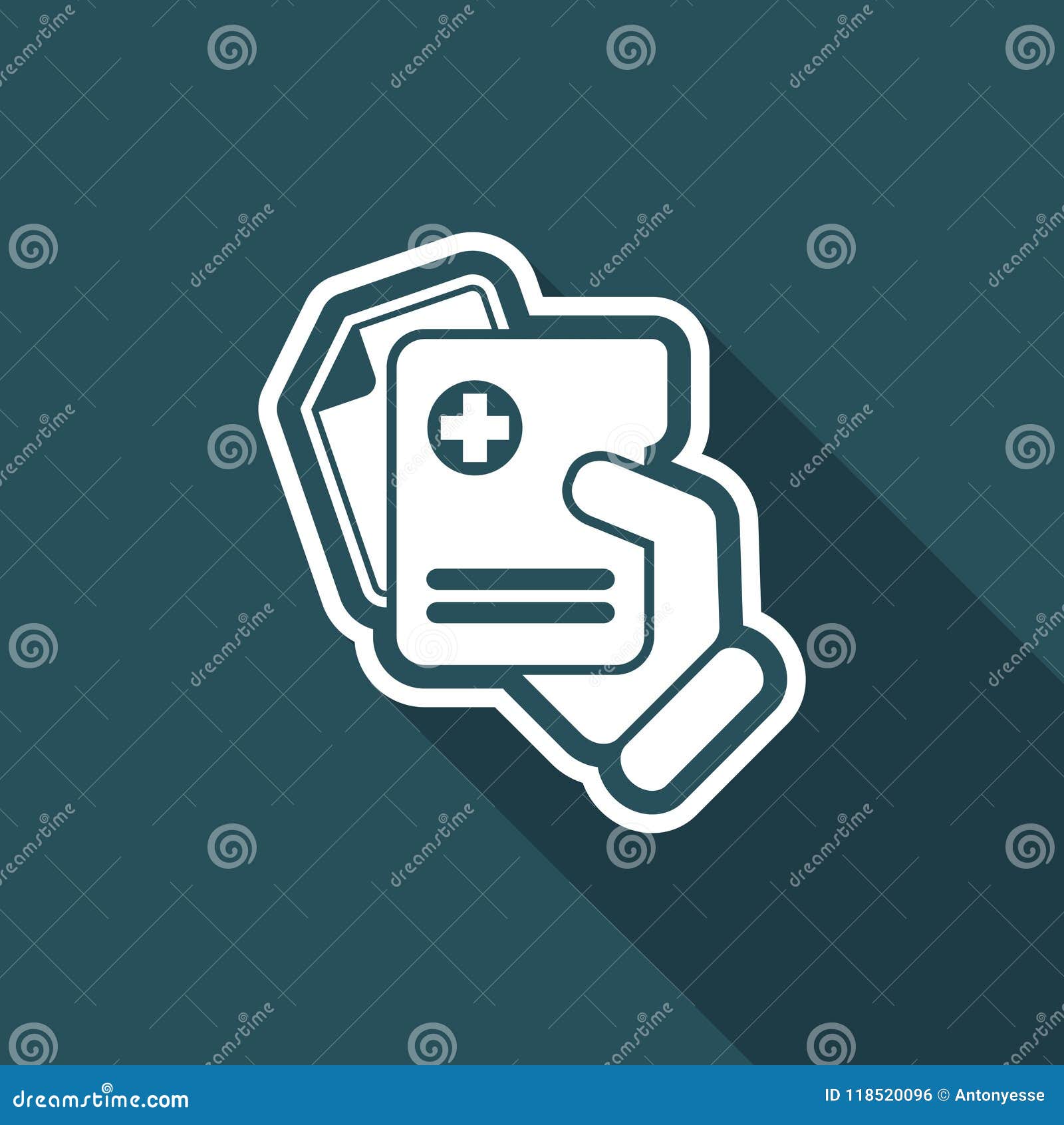 Medical document icon stock vector. Illustration of health - 118520096