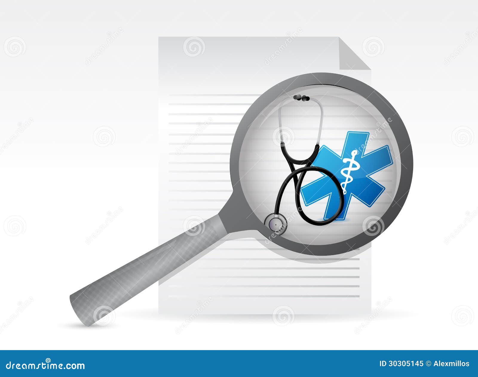 Medical Document with a Stethoscope Stock Illustration - Illustration ...