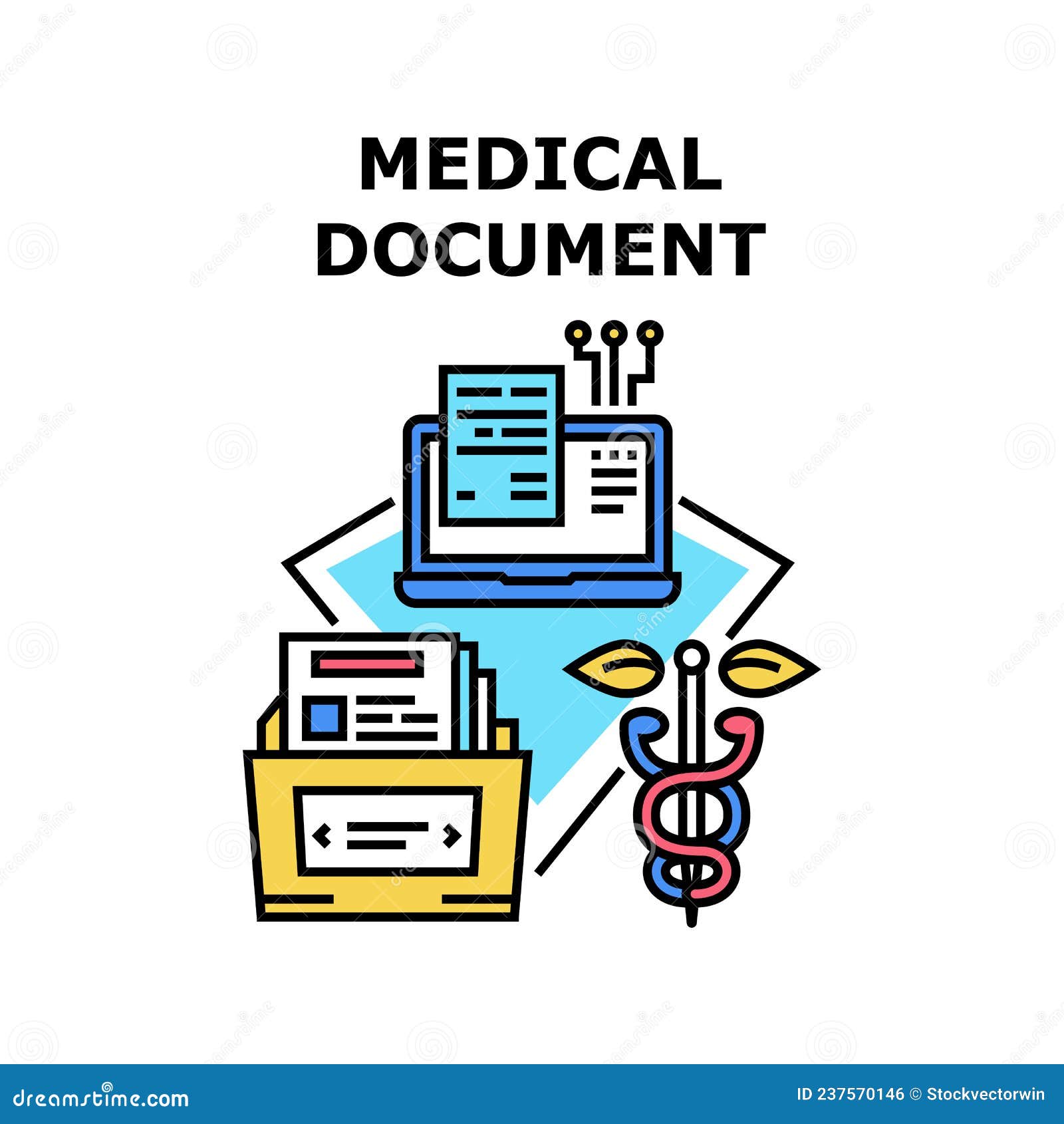 Medical Document Vector Concept Color Illustration Stock Vector ...