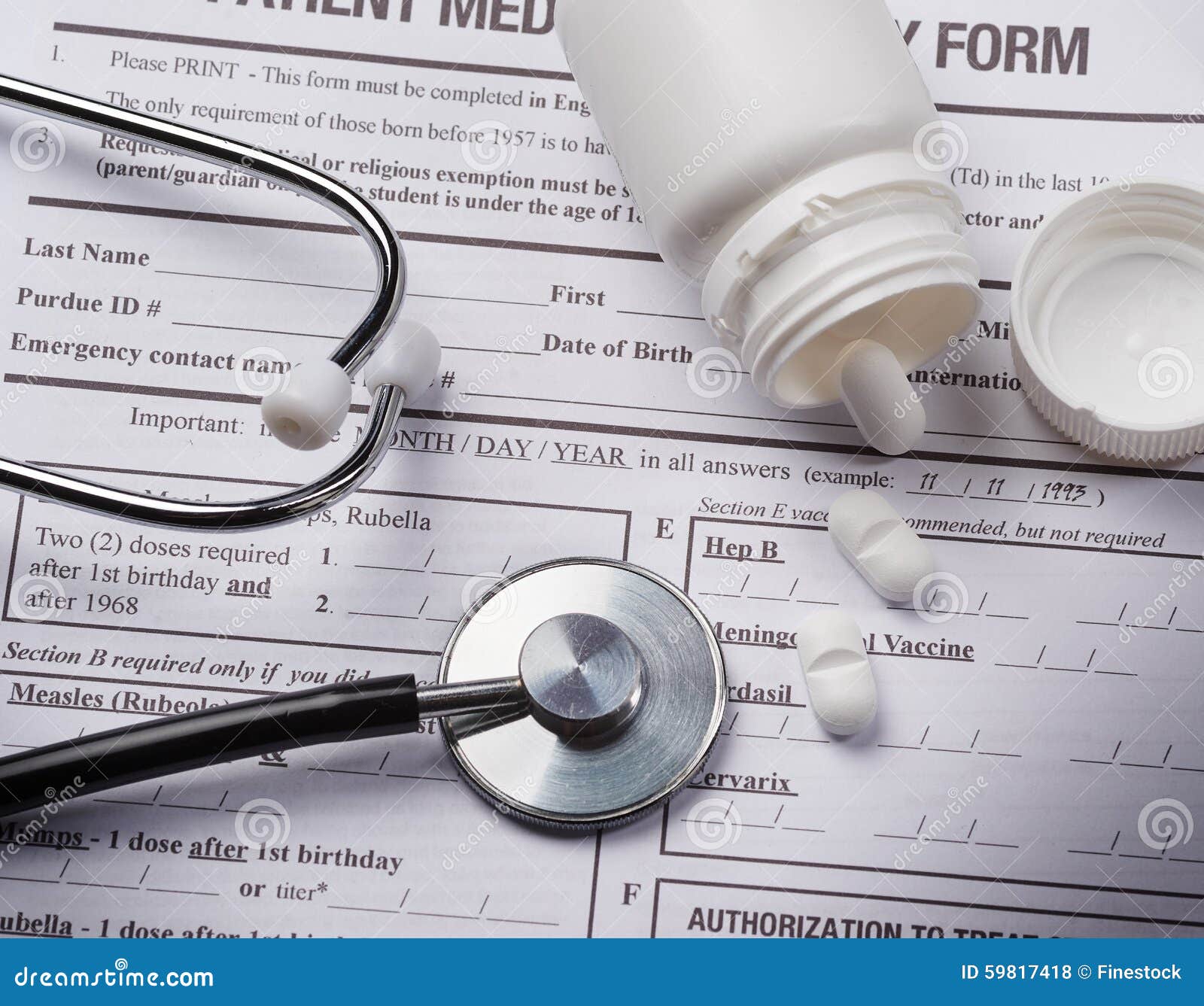 Medical Documents. Doctor With Stethoscope At Hospital. Girl With ...