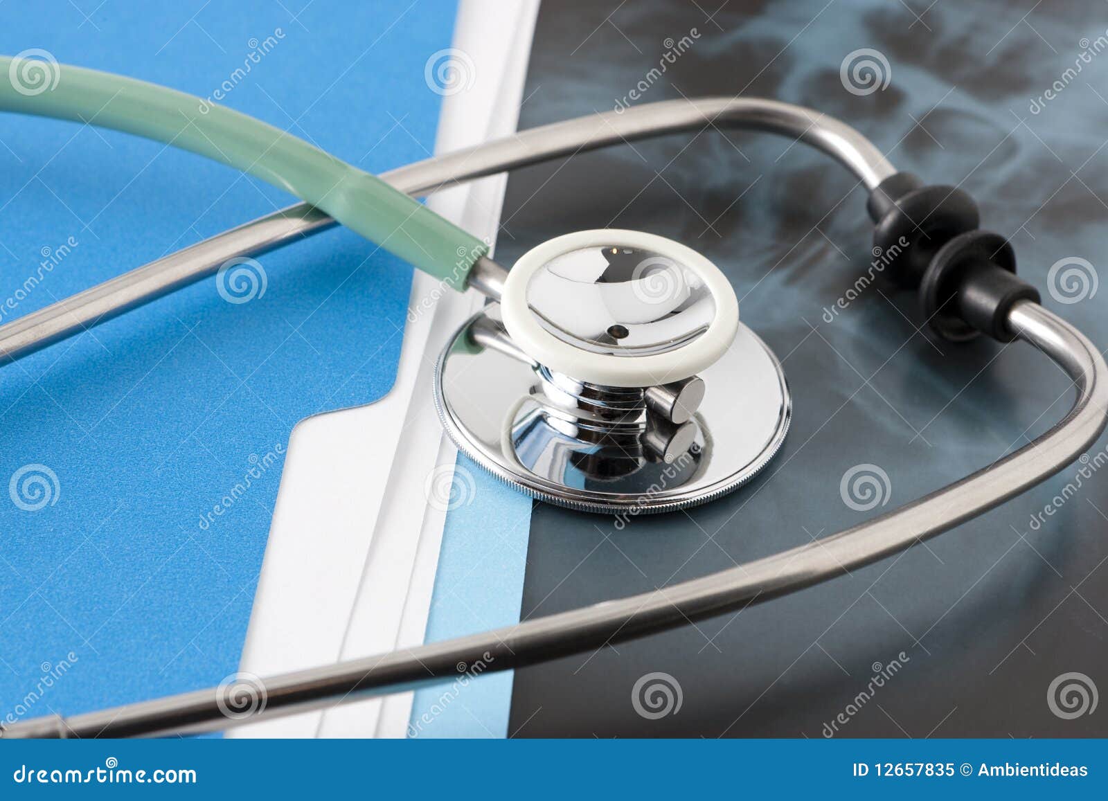 Medical Documents and X Ray with Stethoscope Stock Image - Image of ...
