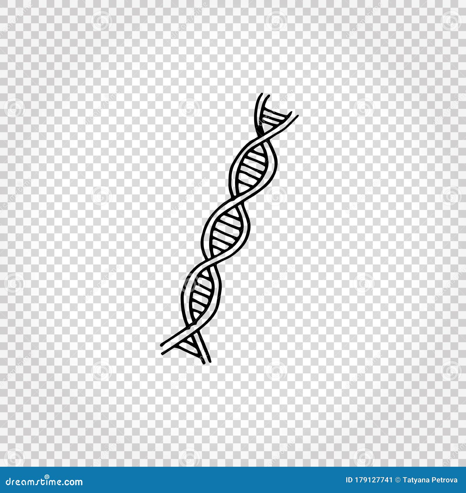 Medical Doodle Objects. Simple Hand Drawn Dna Molecule. Vector ...