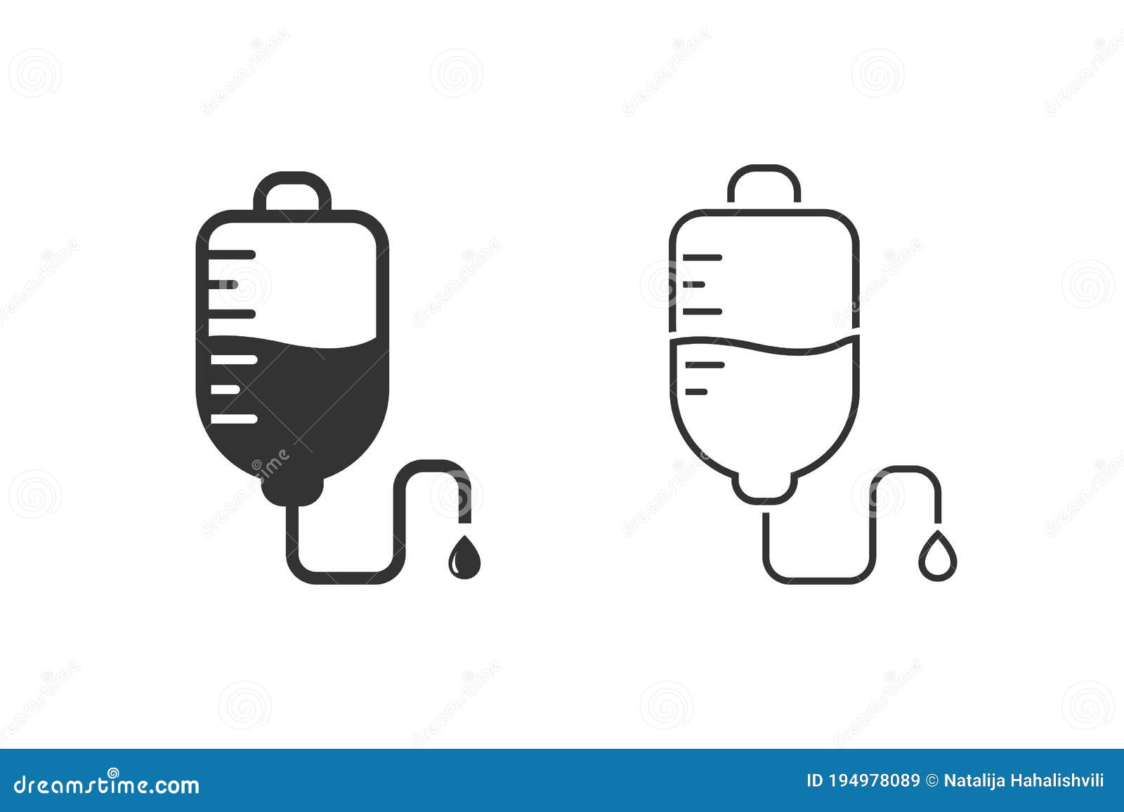 Medical Drop Counter Vector Line Icon Set in Flat Stock Vector ...