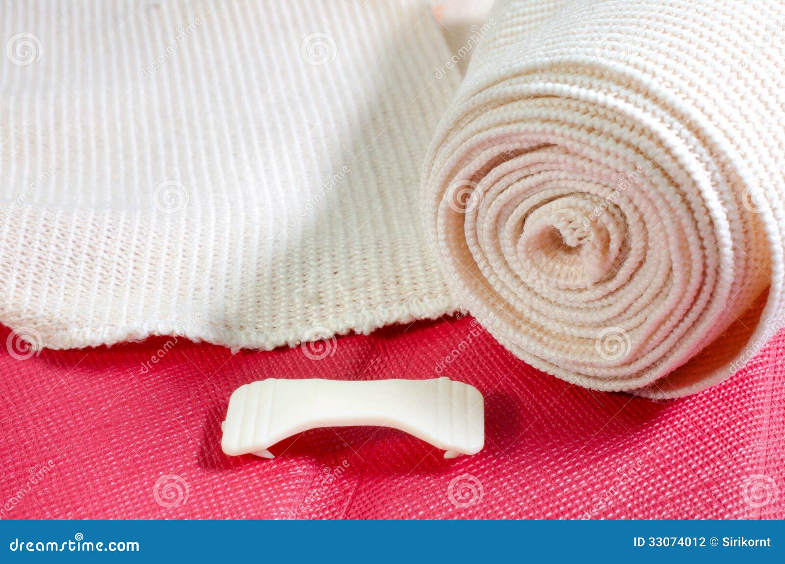 Medical Elastic Tensor Bandage with Reflection with Cherry Colo Stock ...