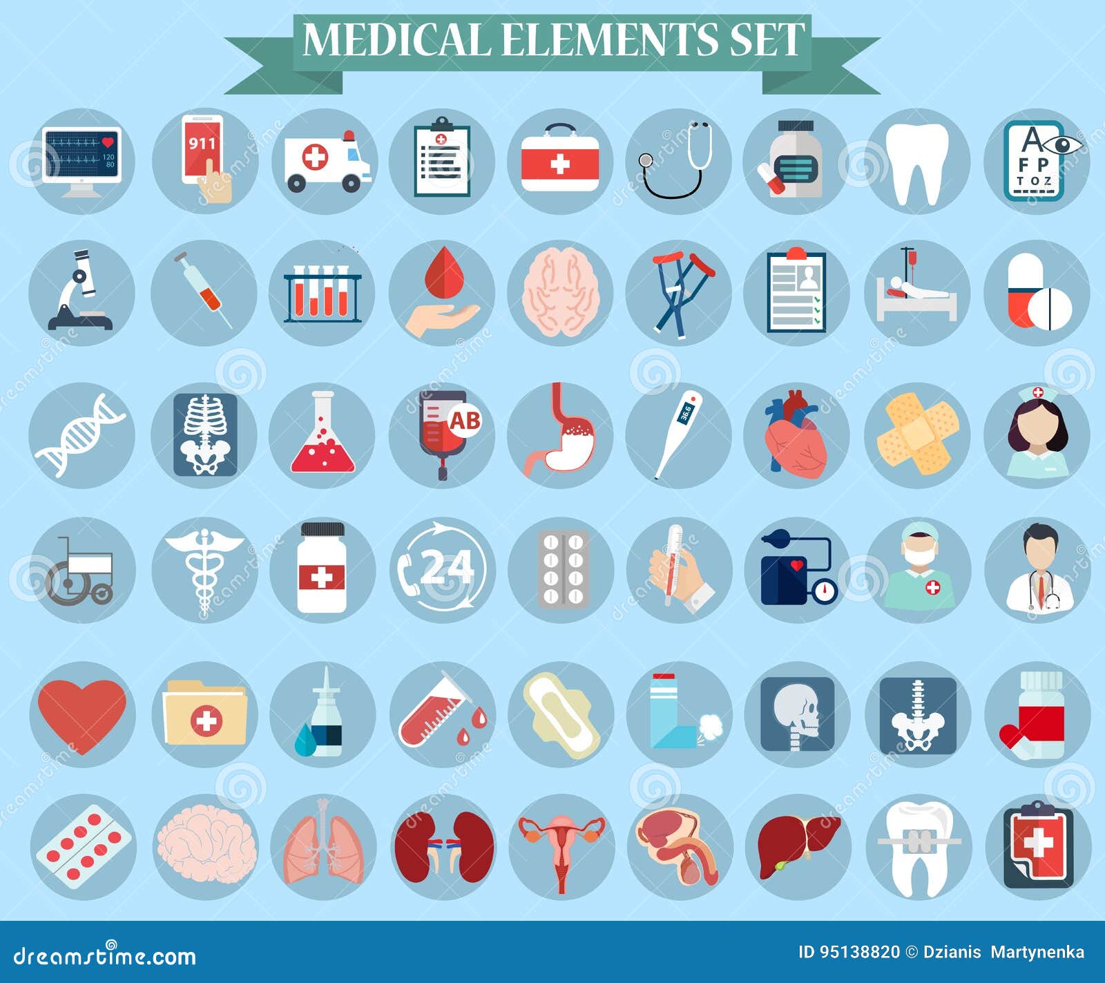 Medical elements mega set stock vector. Illustration of health - 95138820