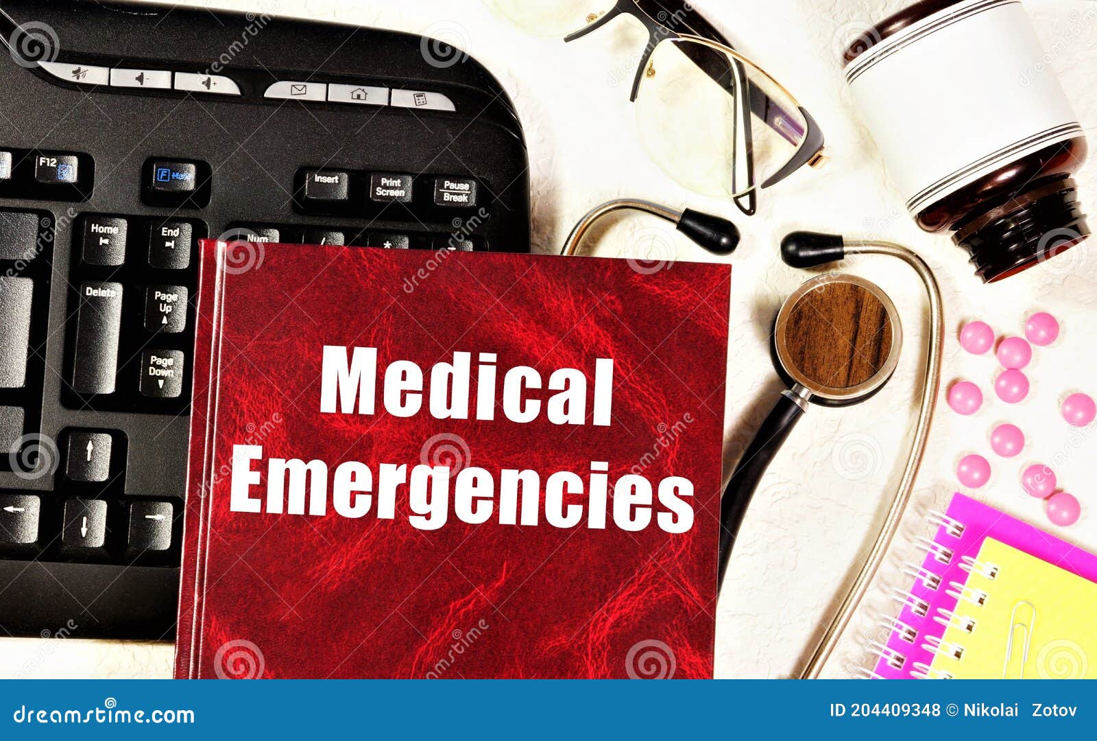 Medical Emergencies. Text Label on the Reference Book Stock Photo ...