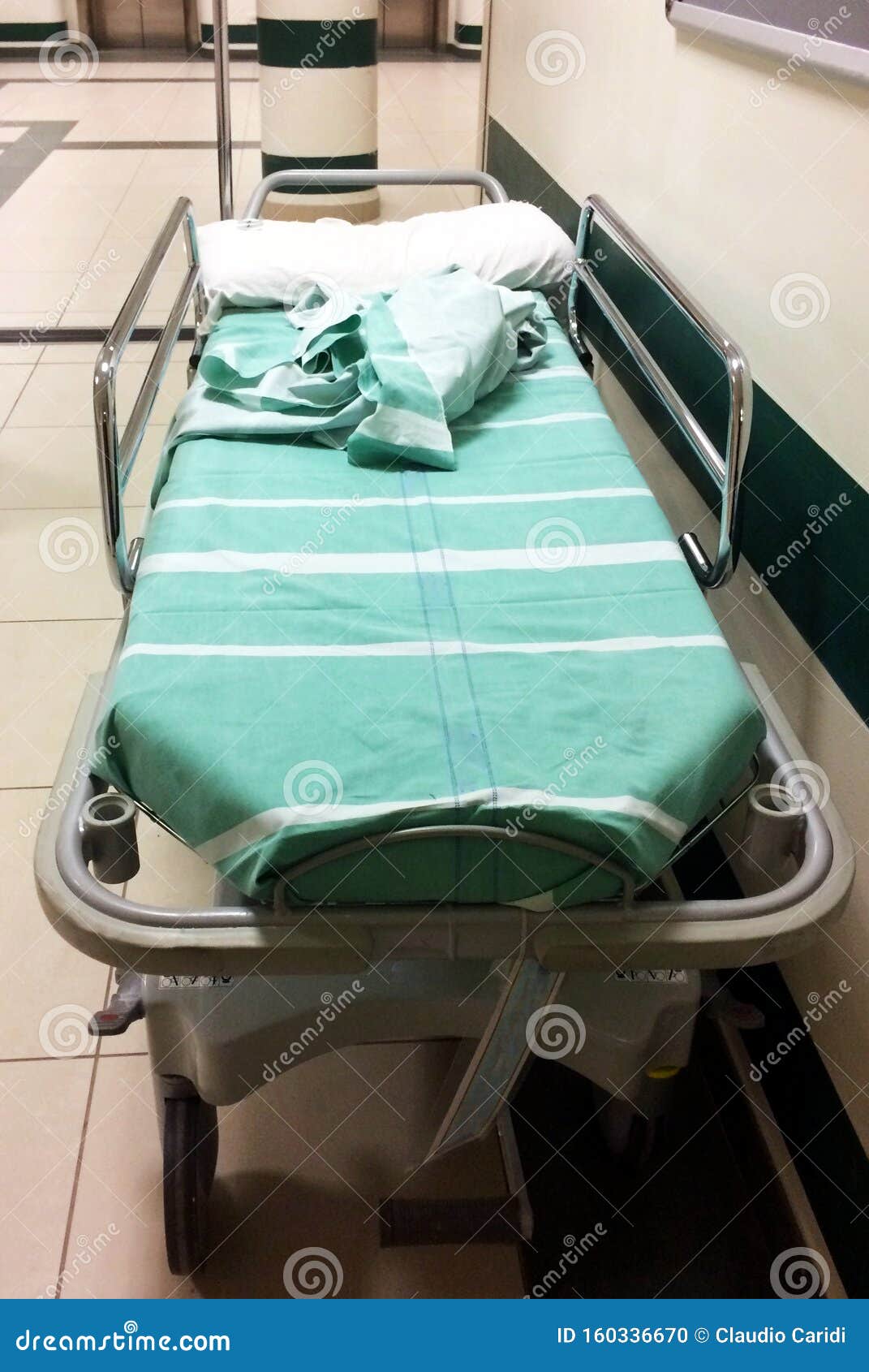 Medical Emergency Bed for First Aid Stock Photo - Image of rolling ...
