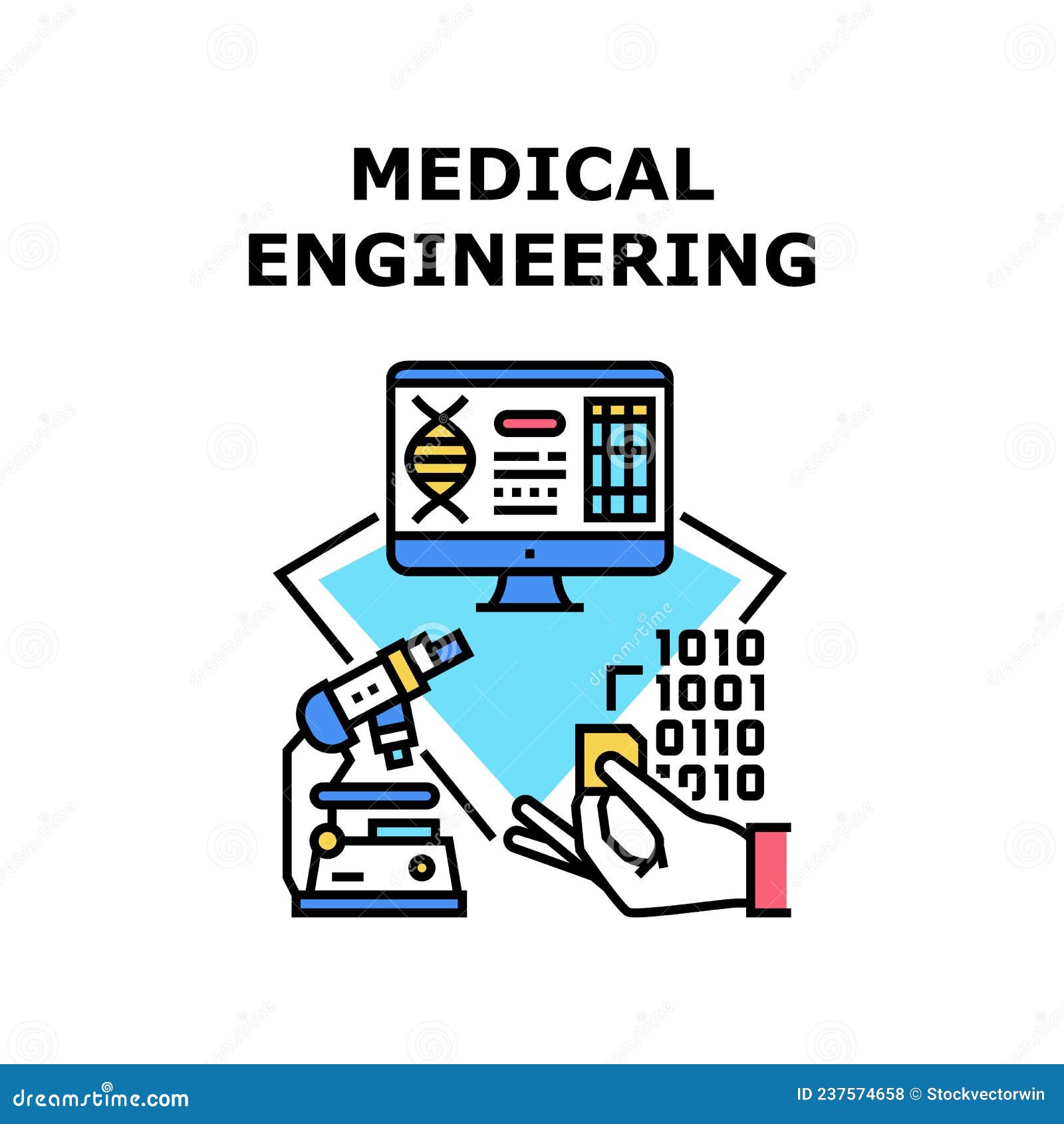 Medical Engineering Concept Color Illustration Stock Vector ...