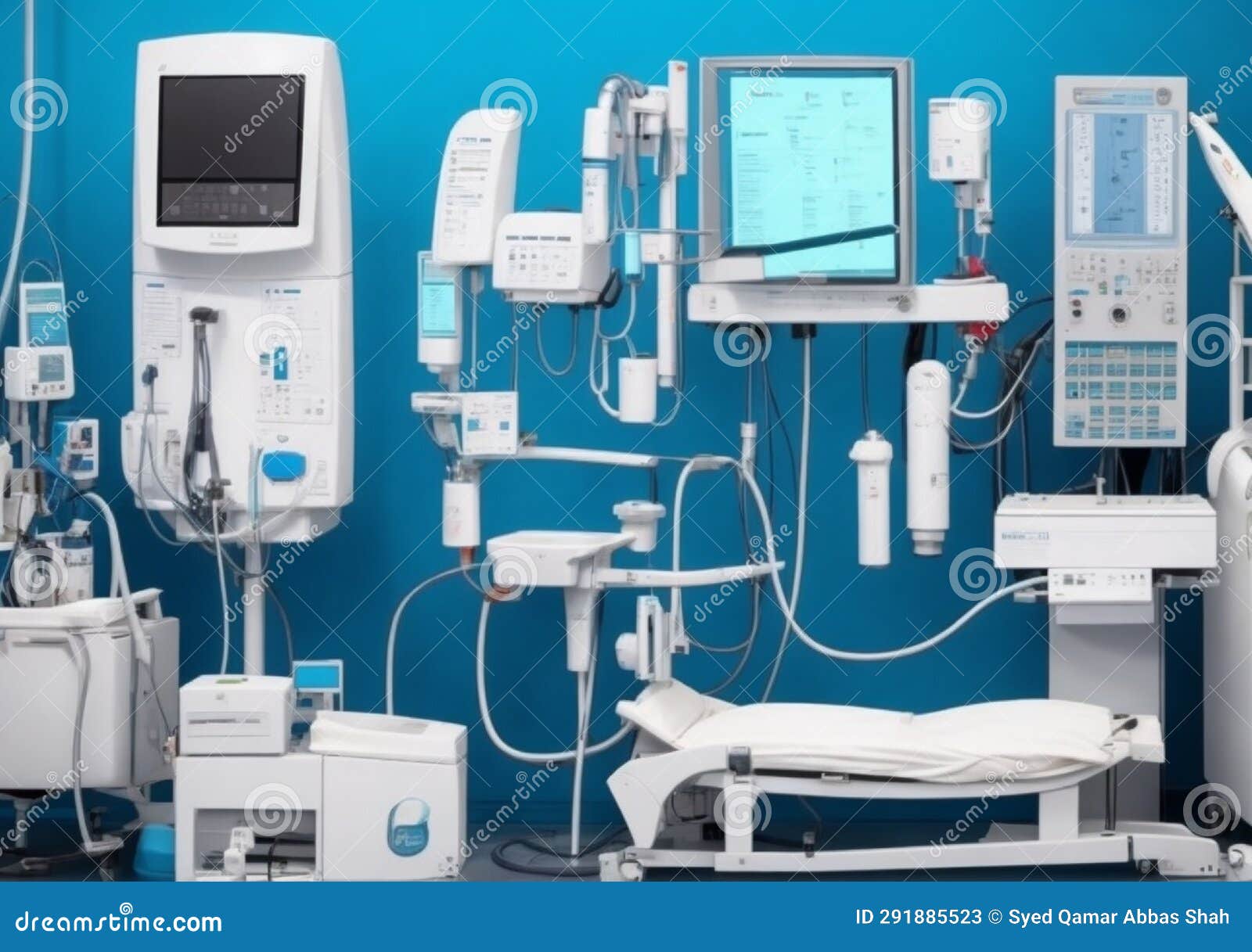 Medical Equipment Background Stock Illustration - Illustration of blue ...