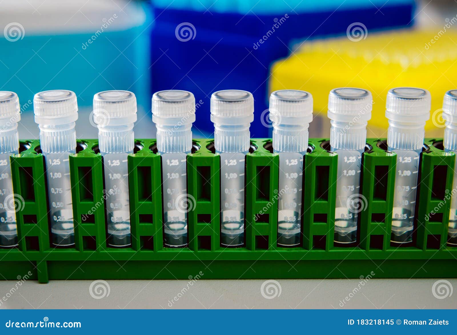 Medical Equipment. Biochemistry Test. Tubes and Containers Stock Image ...