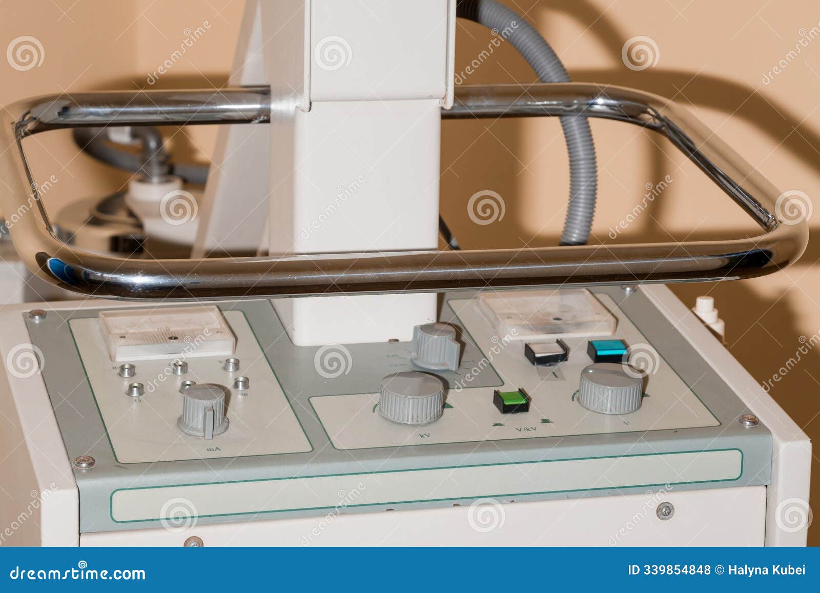 Medical Equipment Control Panel with Dials and Switches Stock Photo ...