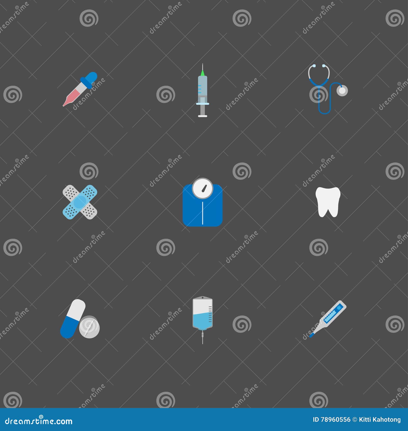 Medical equipment icon set stock vector. Illustration of flat - 78960556