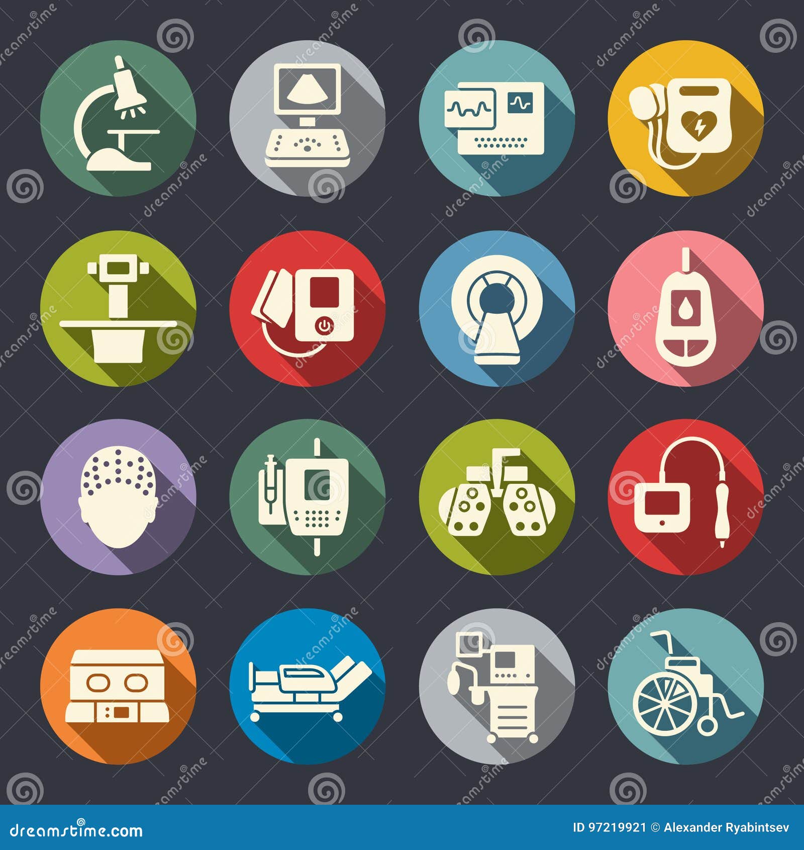 Medical equipment icons stock vector. Illustration of medical - 97219921