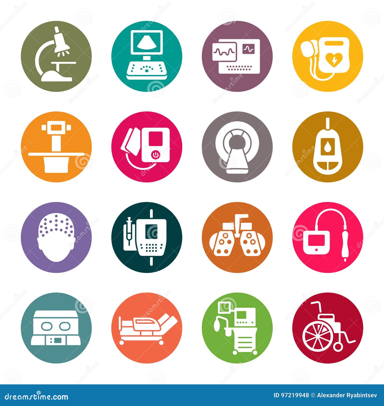 Medical equipment icons stock vector. Illustration of analysis - 97219948