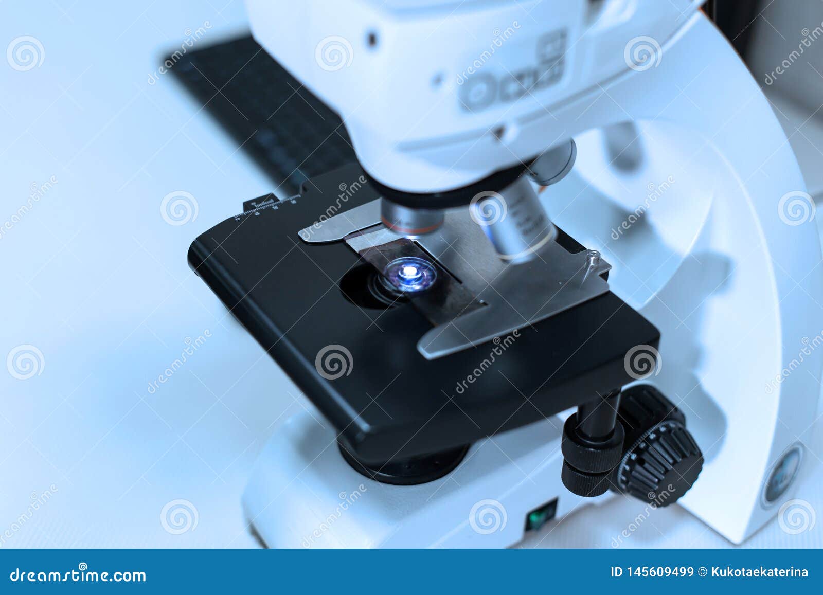 Medical Equipment. Scientific Professional Microscope for Blood Testing ...